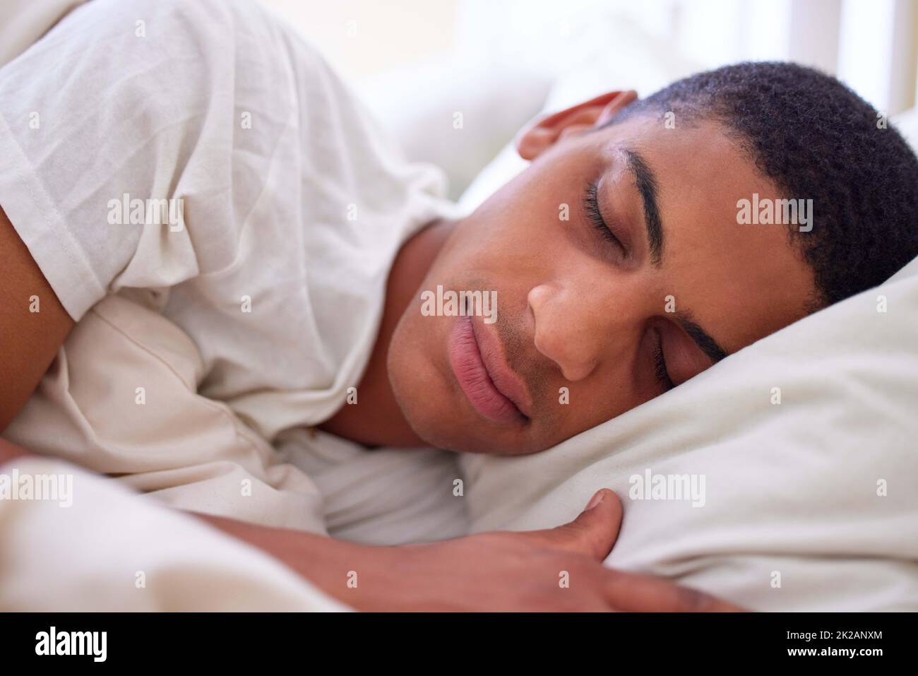 Man sleep bed hi-res stock photography and images - Alamy