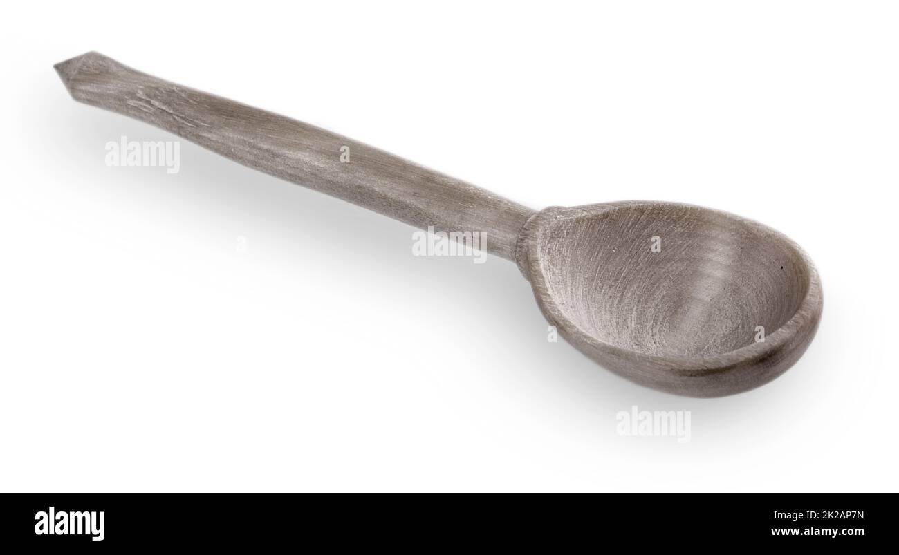Small wooden spoon isolated on white background Stock Photo - Alamy