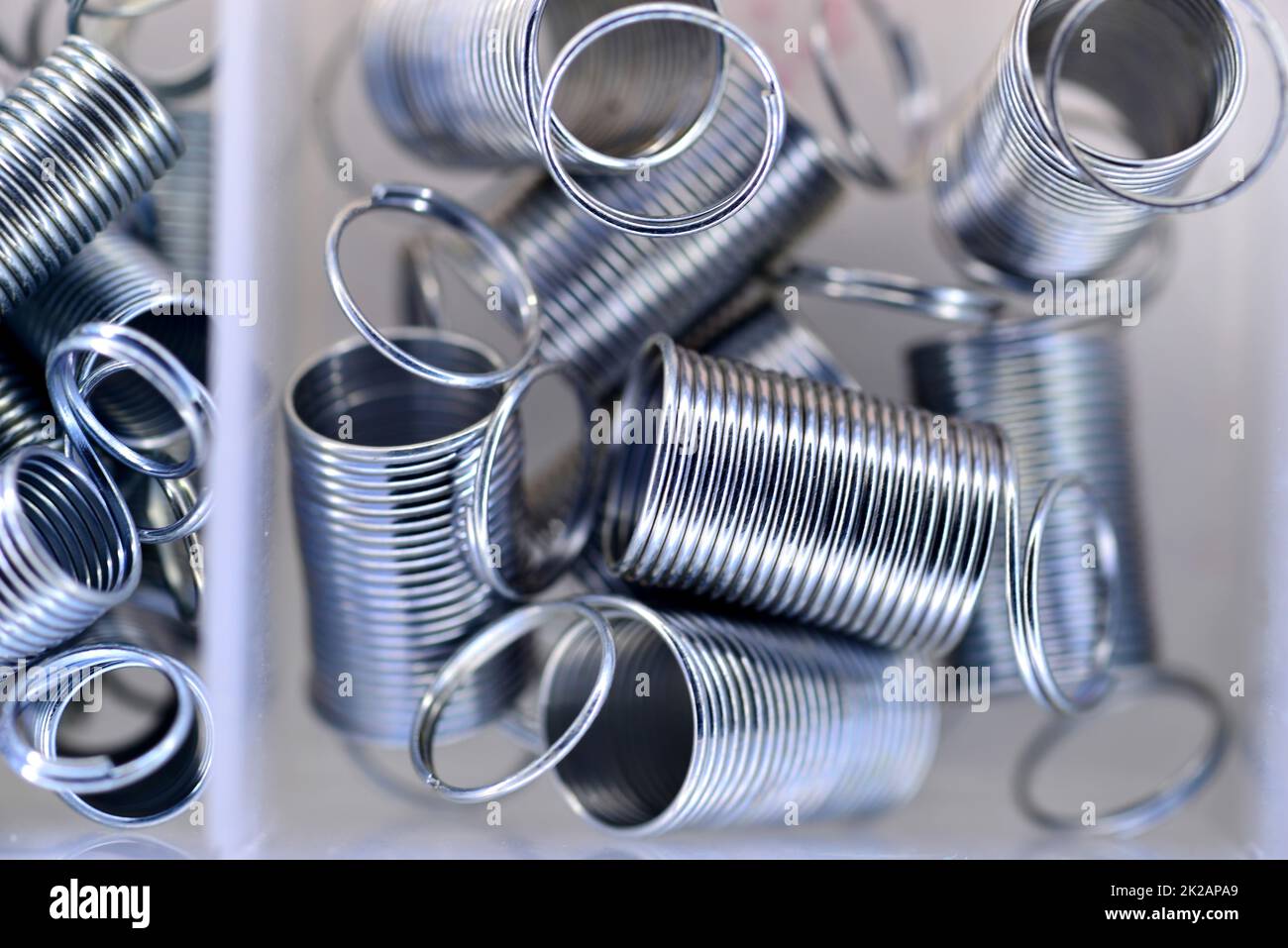 Metal springs in a box Stock Photo - Alamy