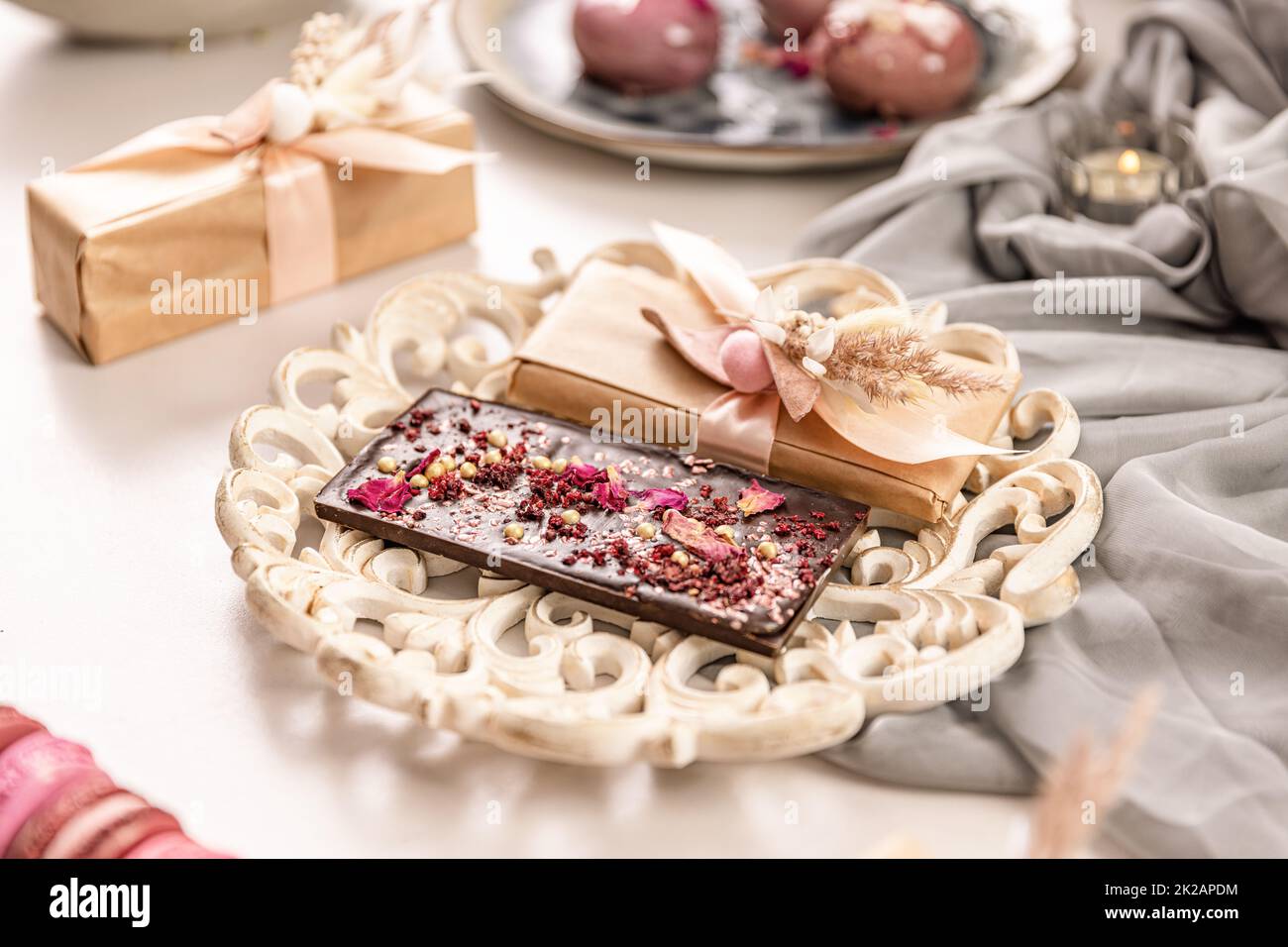 Handmade chocolate bar Stock Photo - Alamy