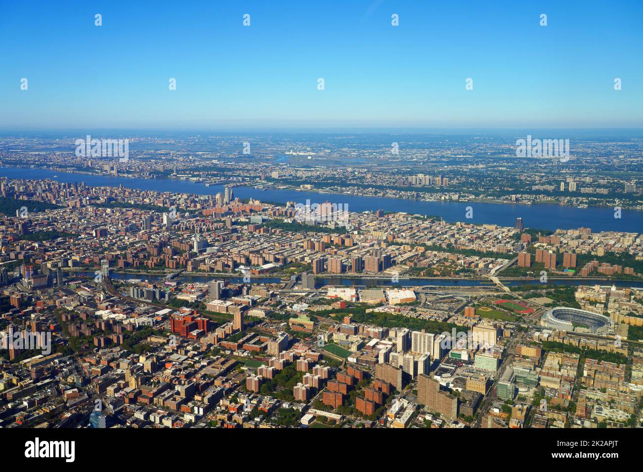 NEW YORK, NY -14 SEP 2022- Aerial view of the Manhattan cityscape in ...