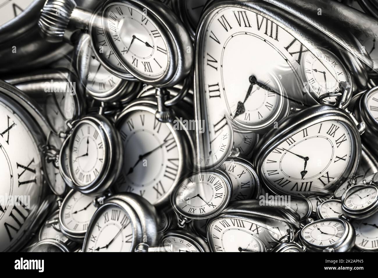 Droste effect background with infinite clock spiral. Abstract design ...