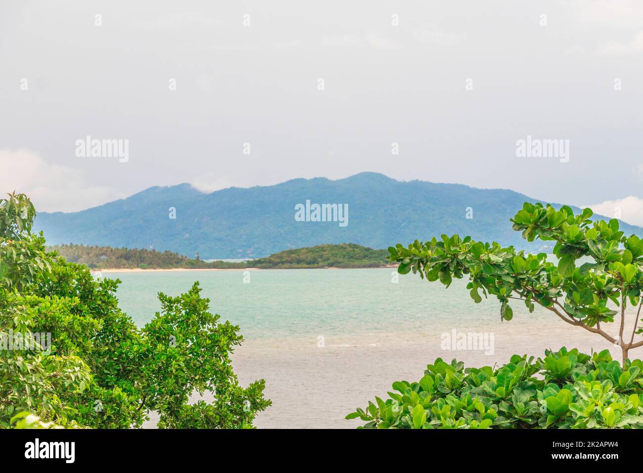 Koh Samui island, Surat Thani, Thailand. Turquoise water huge mountains ...