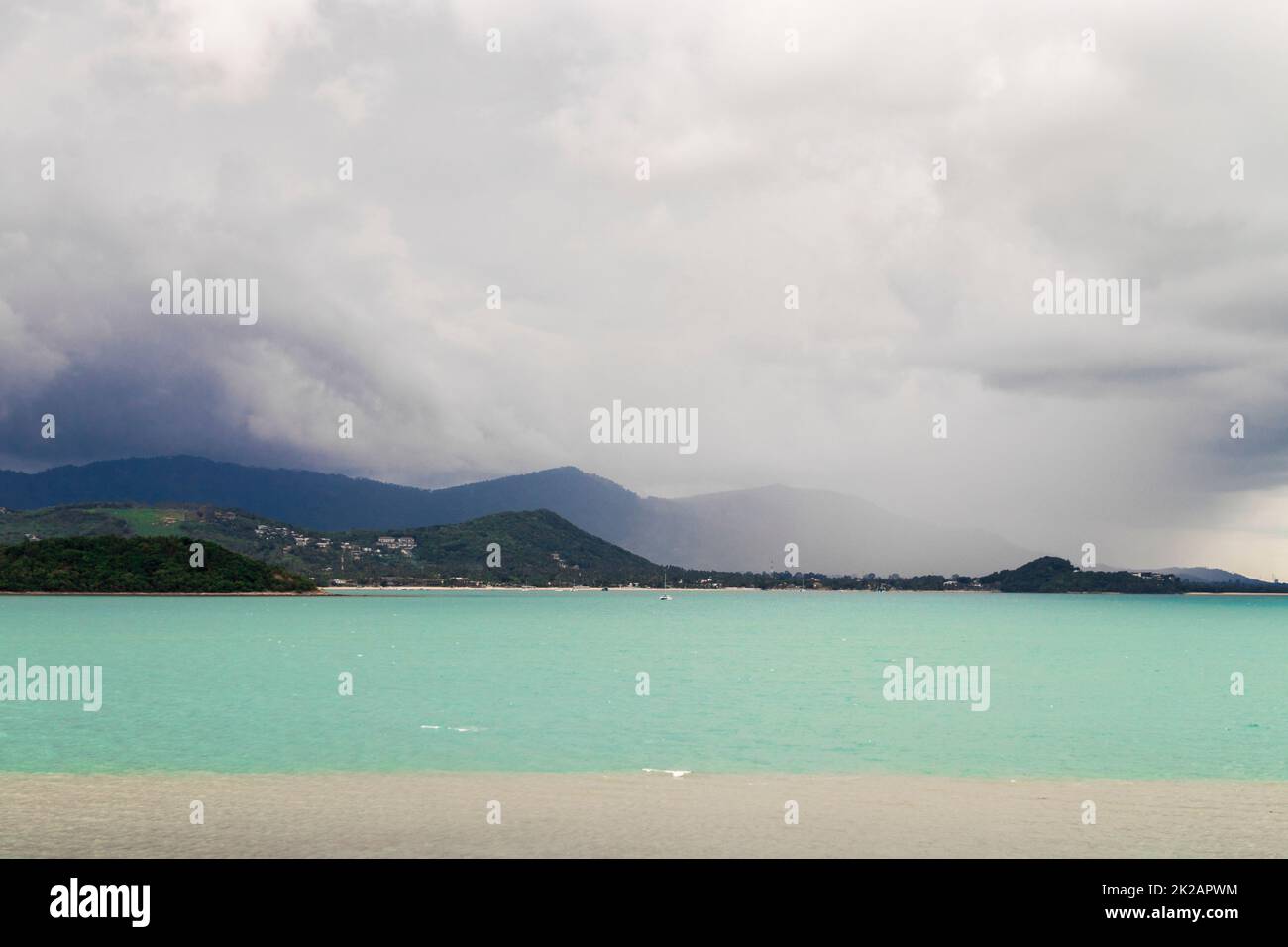 Koh Samui, Surat Thani, Thailand. Turquoise water gloomy storm clouds ...