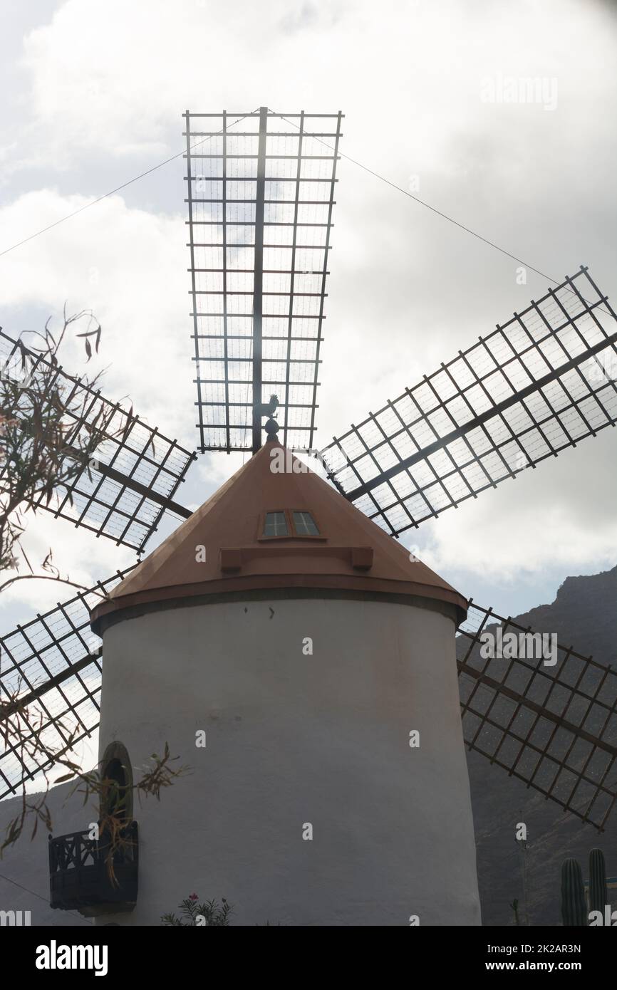 Windmill near the city of Mogan Stock Photo - Alamy