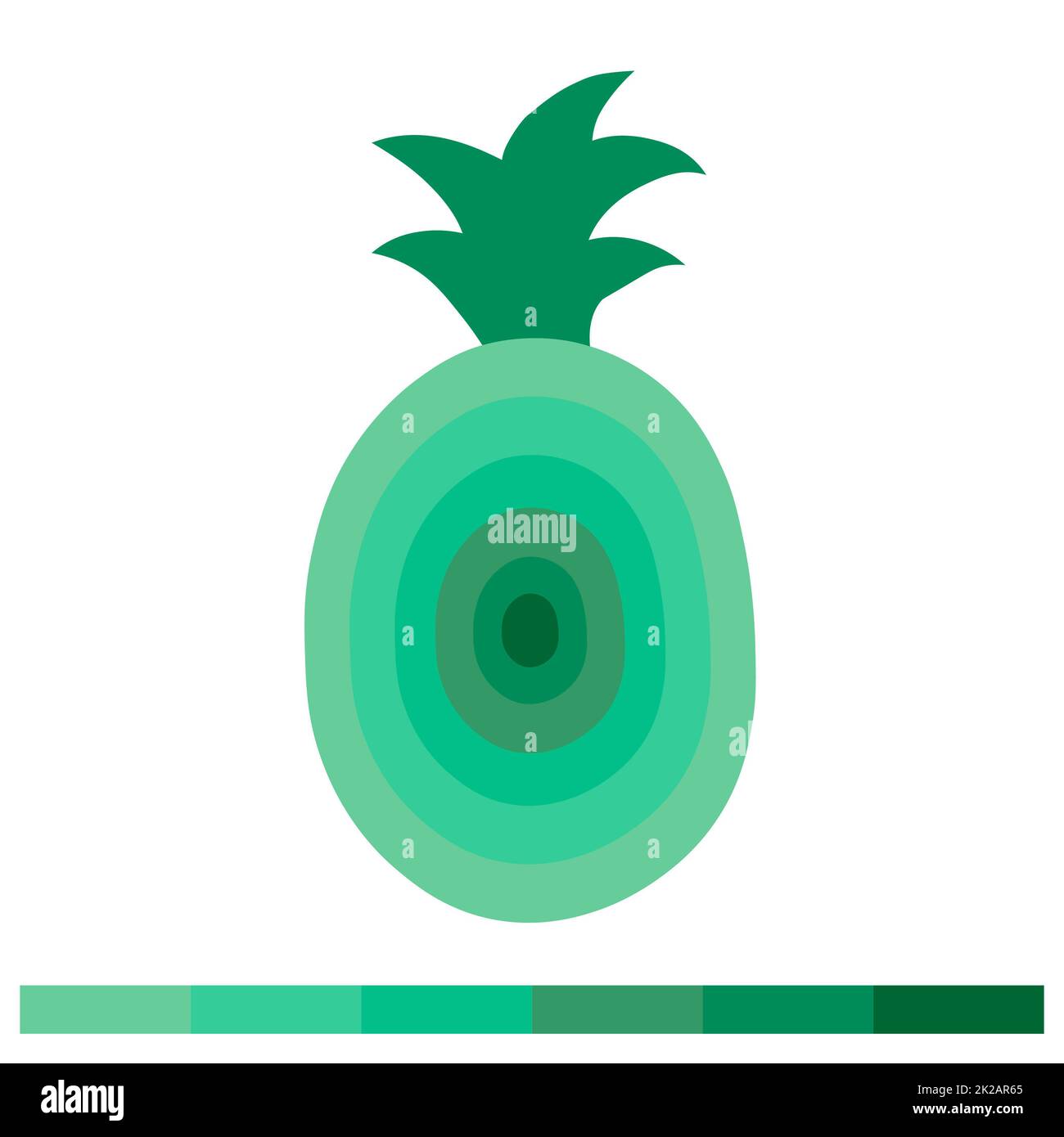 Pineapple 6 pcs warm shades of color - Vector Stock Photo - Alamy