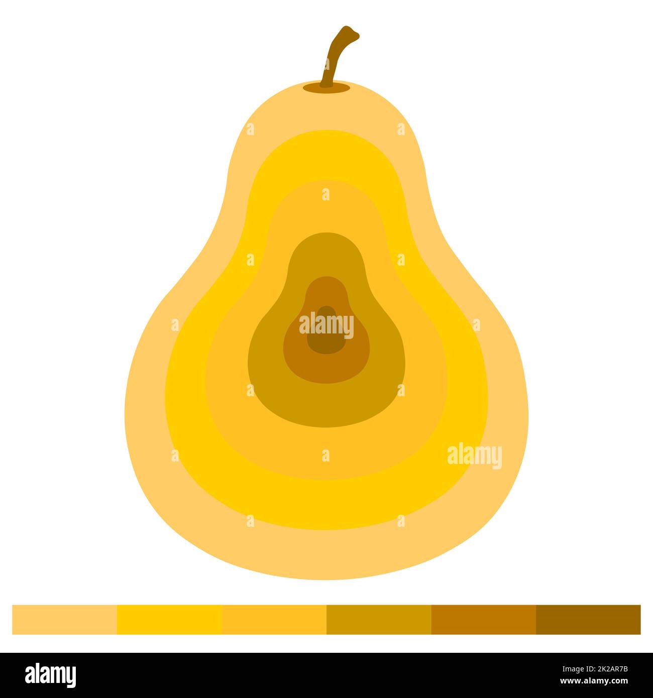 Pear 6 pcs warm shades of color - Vector Stock Photo - Alamy