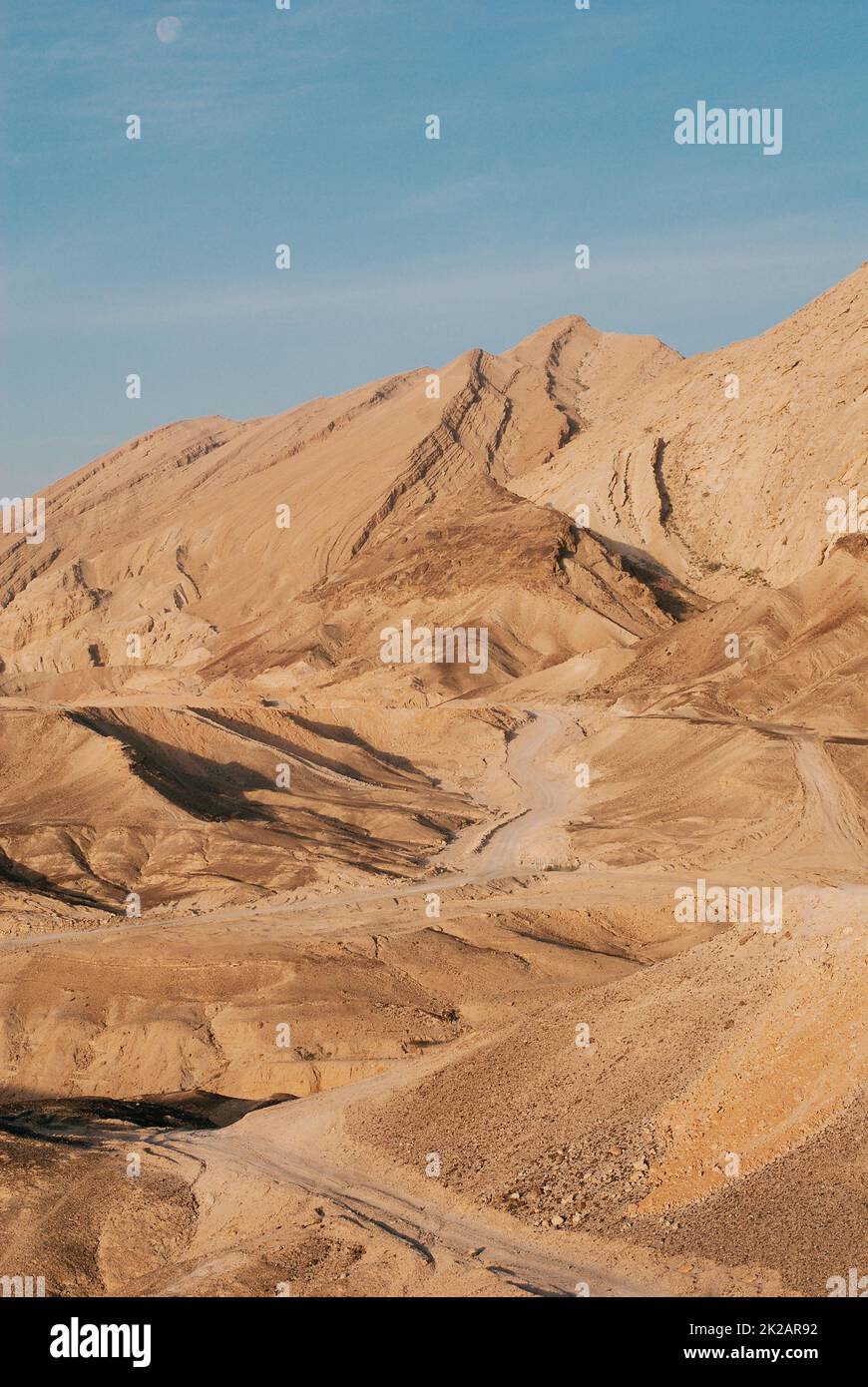 Midbar Yehuda hatichon reserve in the judean desert in Israel, mountain landscape, wadi near the ...
