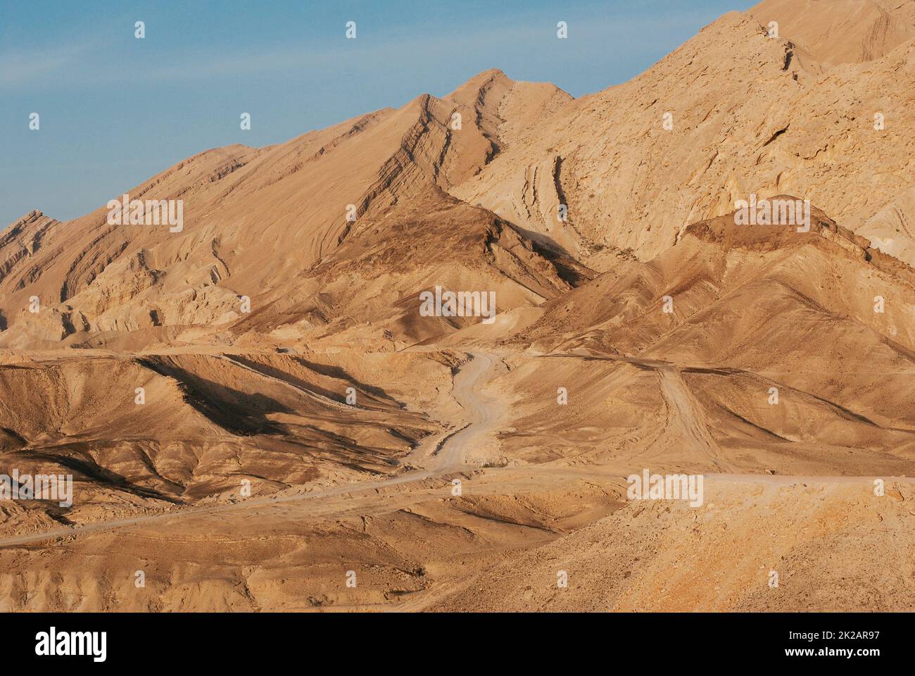 Midbar Yehuda hatichon reserve in the judean desert in Israel, mountain landscape, wadi near the ...