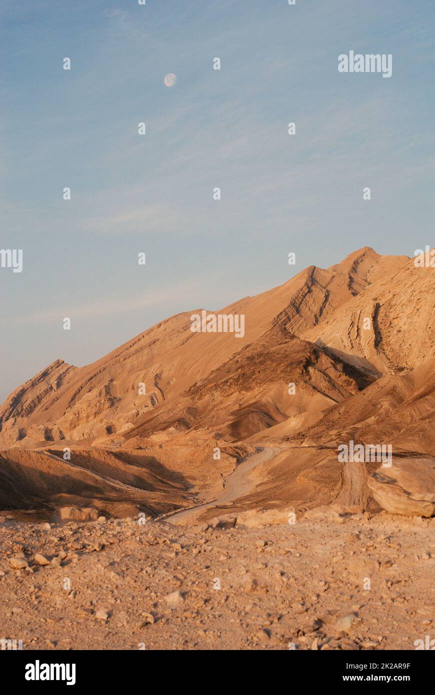 Midbar Yehuda hatichon reserve in the judean desert in Israel, mountain landscape, wadi near the ...