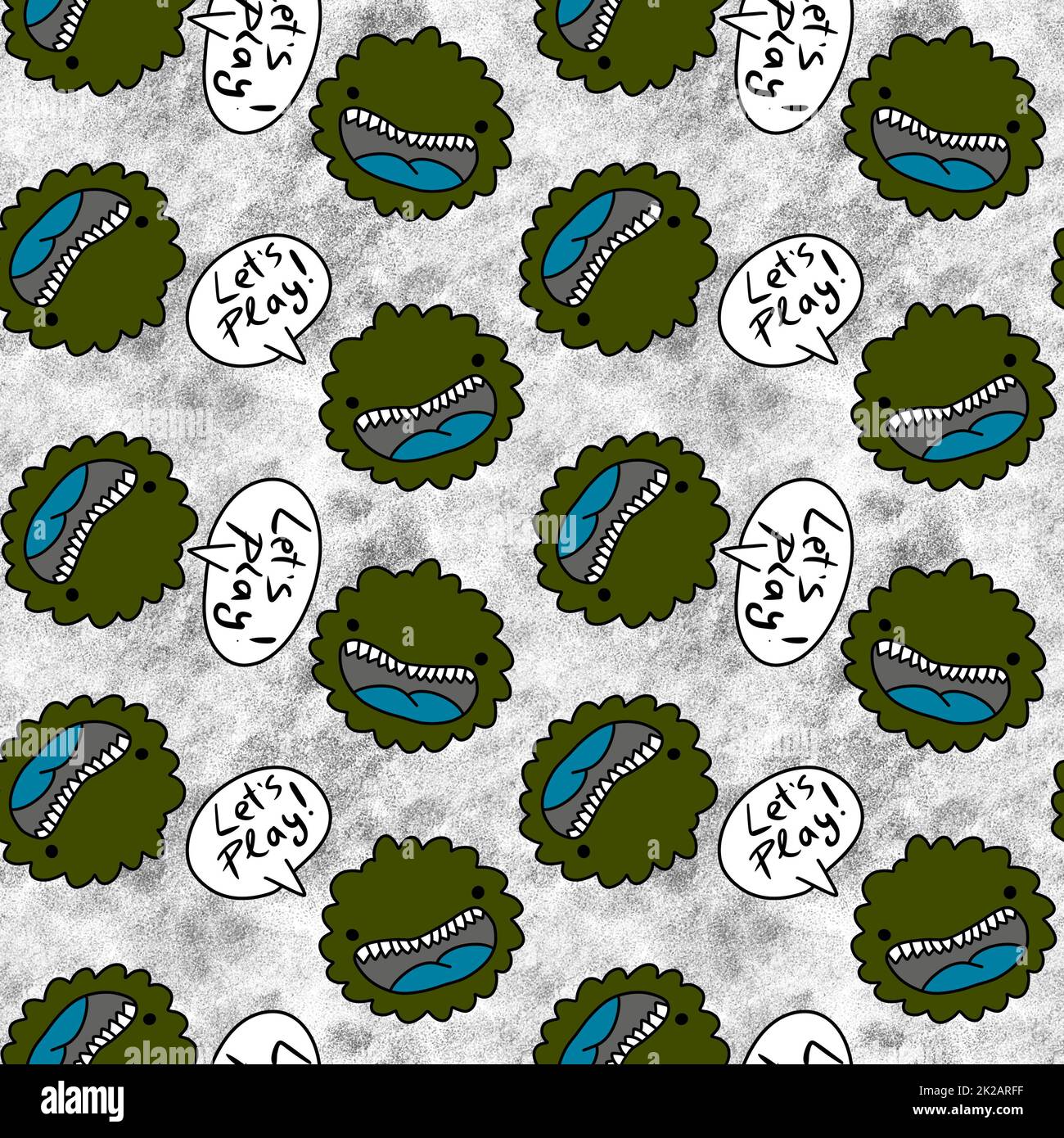 Monsters aliens cartoon seamless Halloween doodle pattern for wrapping ...