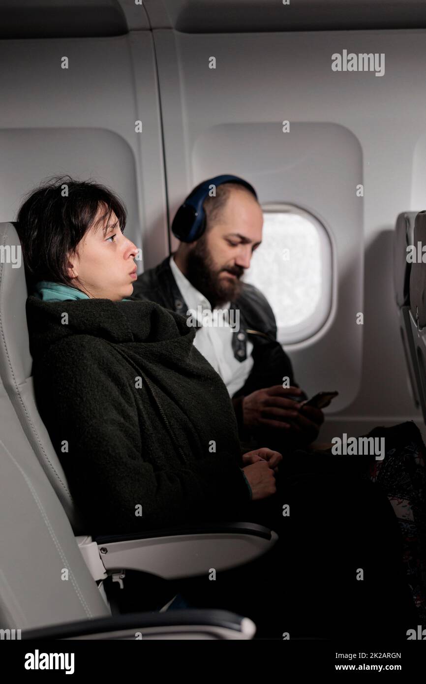 Scared plane passengers hi-res stock photography and images - Alamy