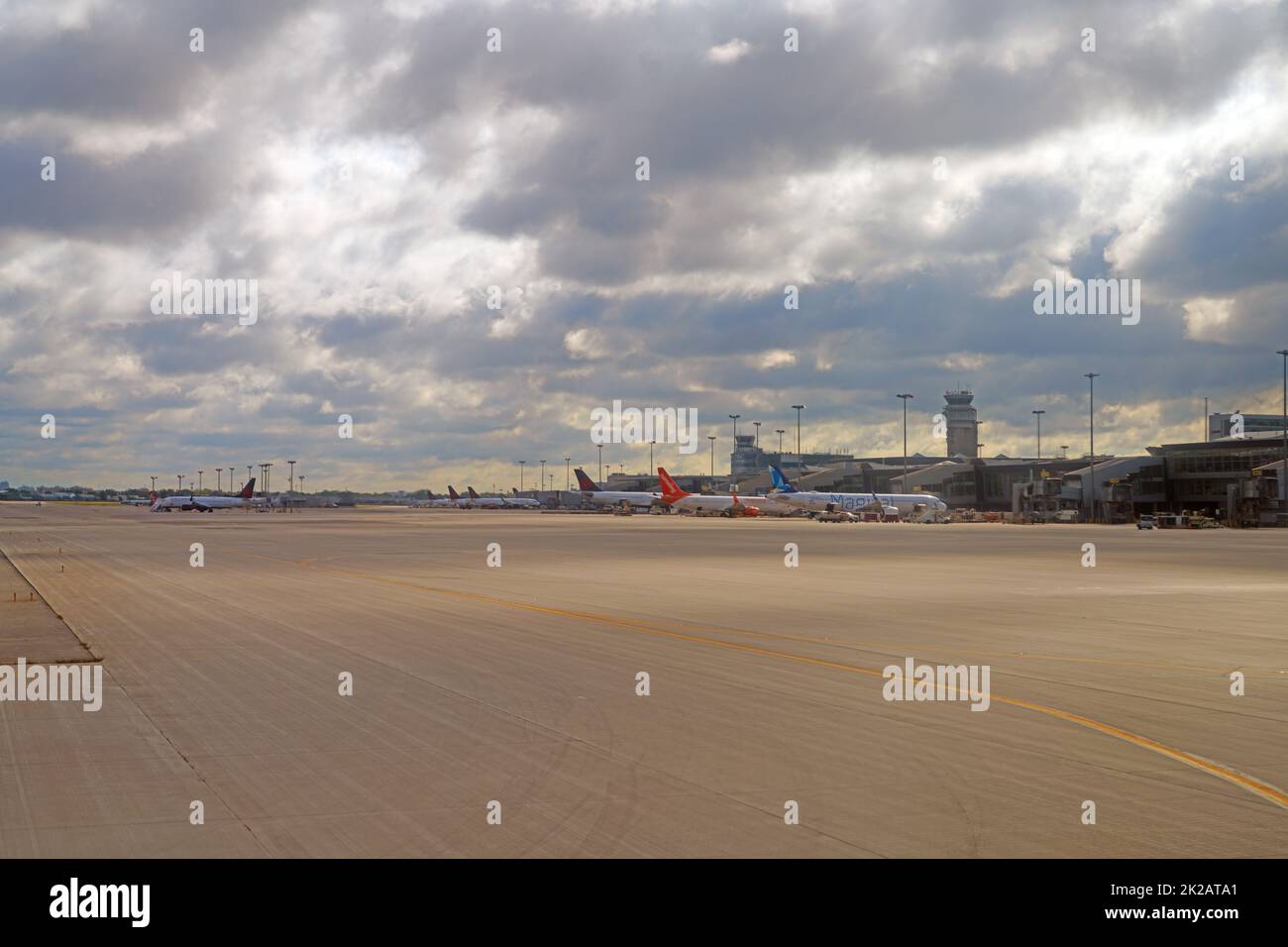 MONTREAL, CANADA -14 SEP 2022- View of the Montreal Pierre Elliott Trudeau International Airport ...