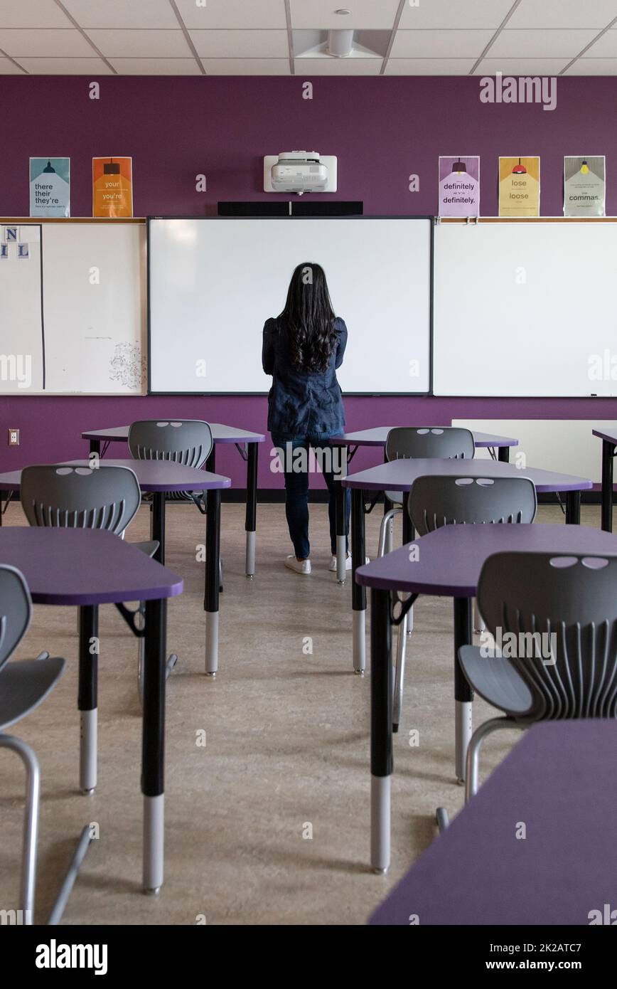 Standing front whiteboard hi-res stock photography and images - Alamy
