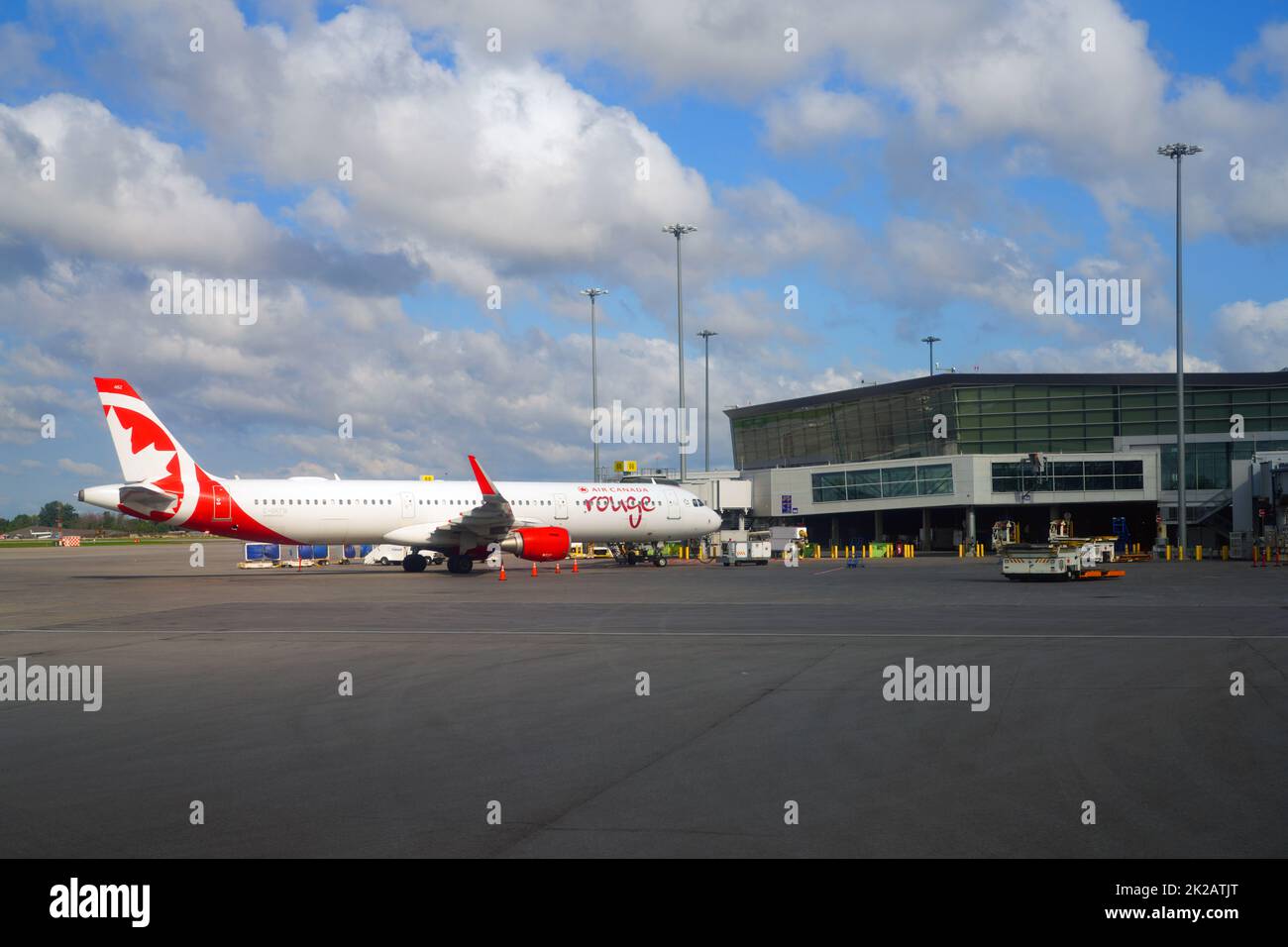 MONTREAL, CANADA -14 SEP 2022- View of an airplane from Air Canada ...
