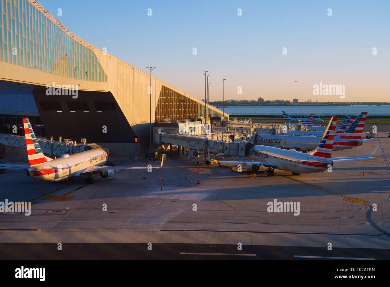 NEW YORK, NY -14 SEP 2022- View of the renovated terminal at LaGuardia ...