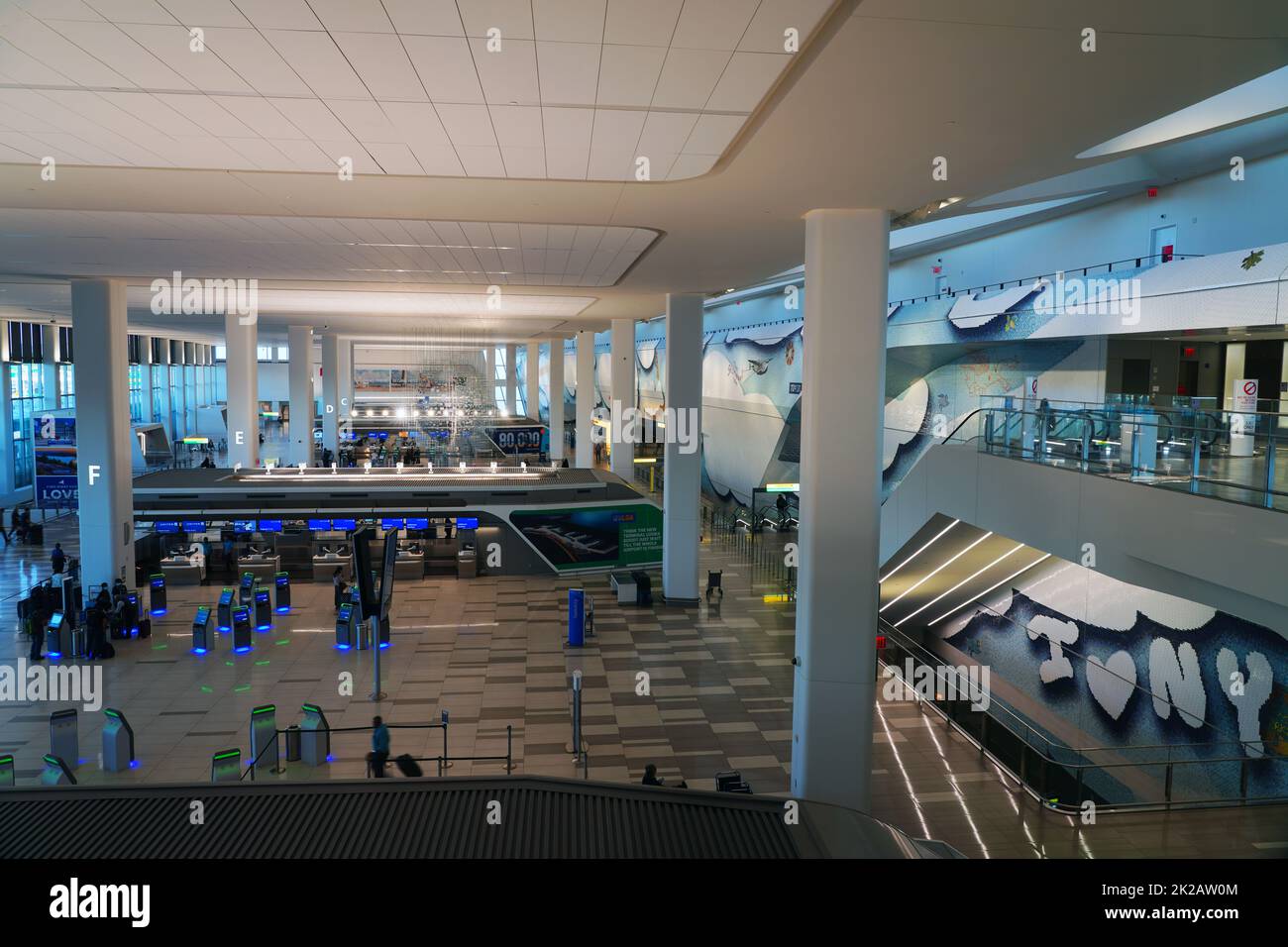 NEW YORK, NY -14 SEP 2022- View of the renovated terminal at LaGuardia ...