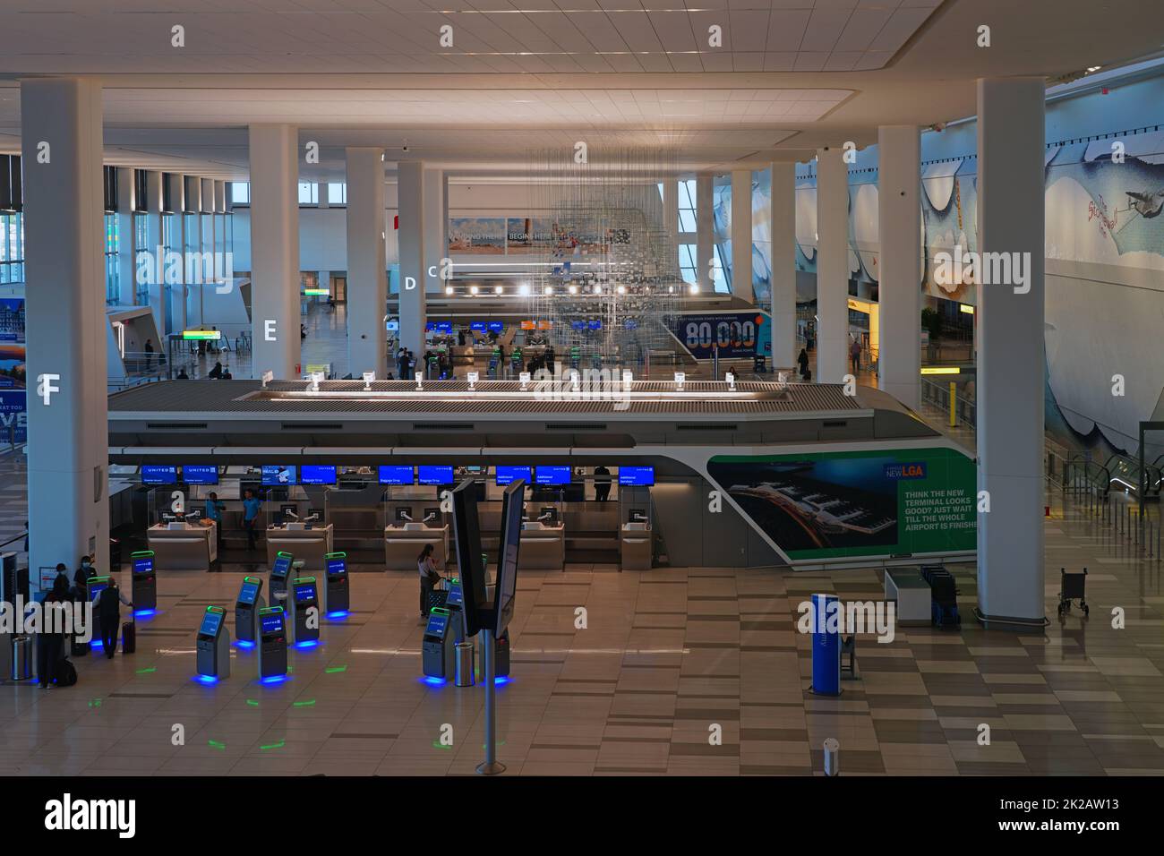 NEW YORK, NY -14 SEP 2022- View of the renovated terminal at LaGuardia ...