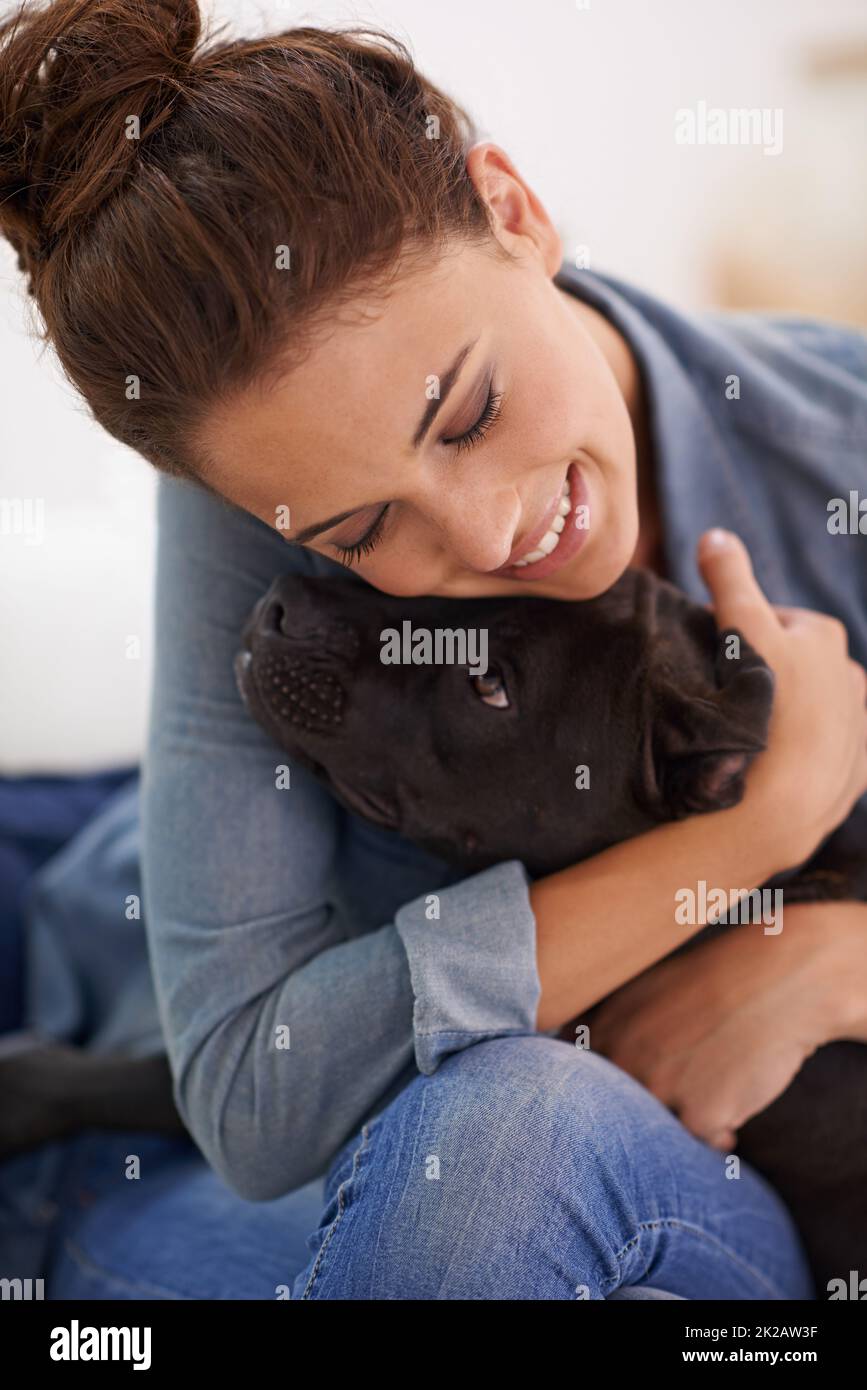 Moms arms are the best place to be. an adorable dog being cuddled by ...