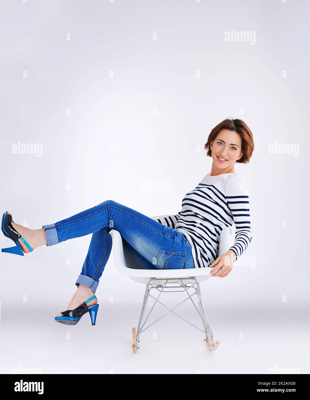 Laid back and loving it. Studio portrait of a young woman posing ...