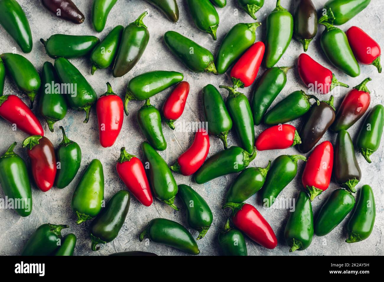 Overhead view jalapeno peppers hi-res stock photography and images - Alamy