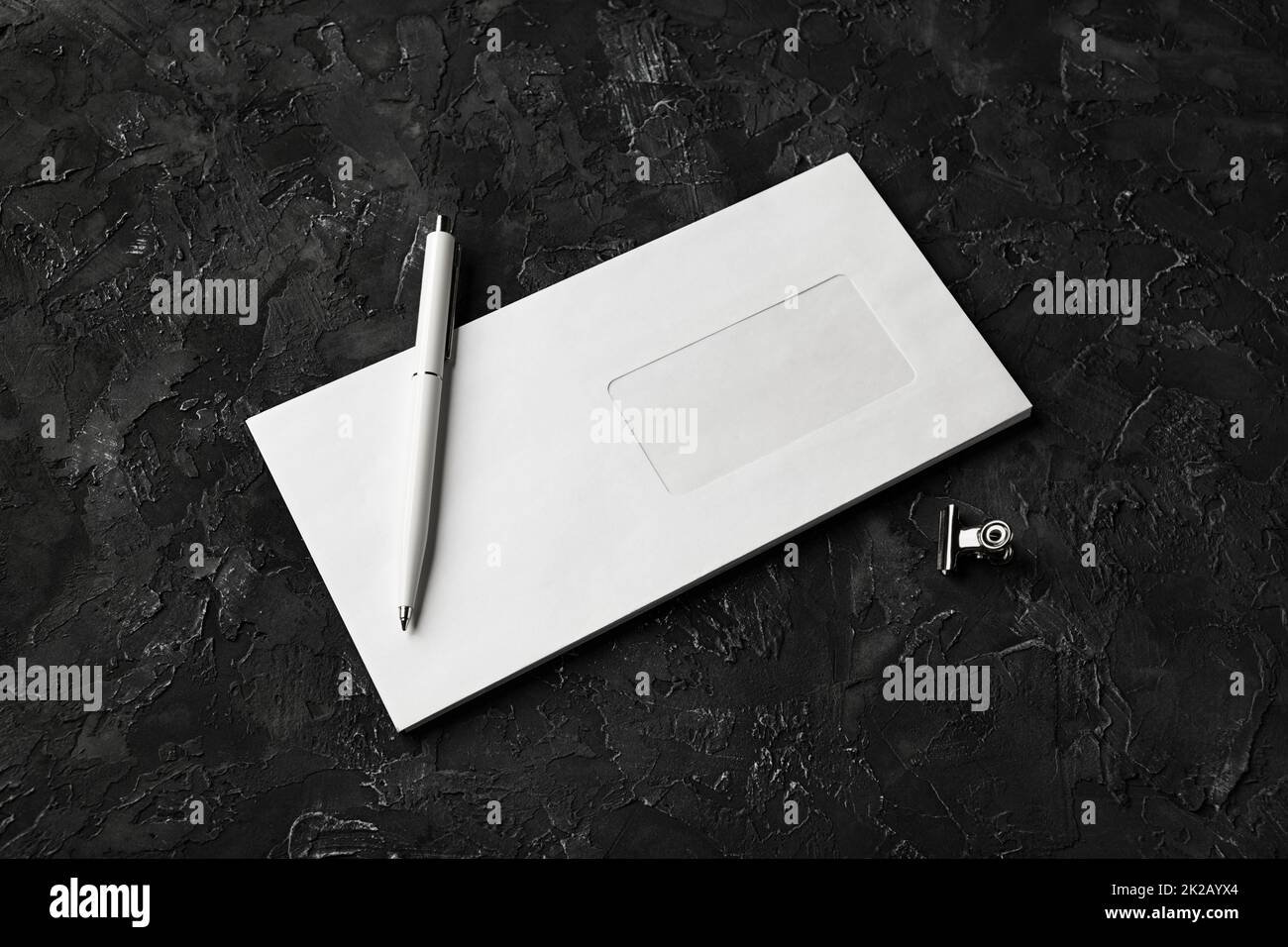 Envelope, pen, clip Stock Photo - Alamy