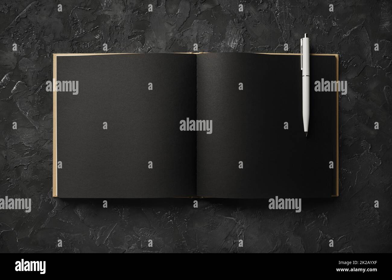 Black brochure, pen Stock Photo - Alamy