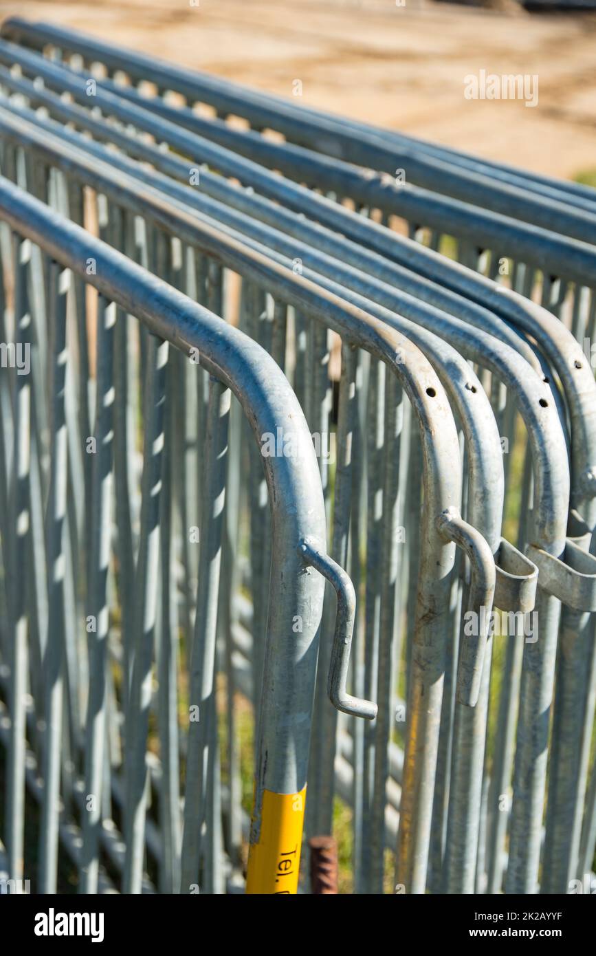 some metal barriers in closeup Stock Photo - Alamy