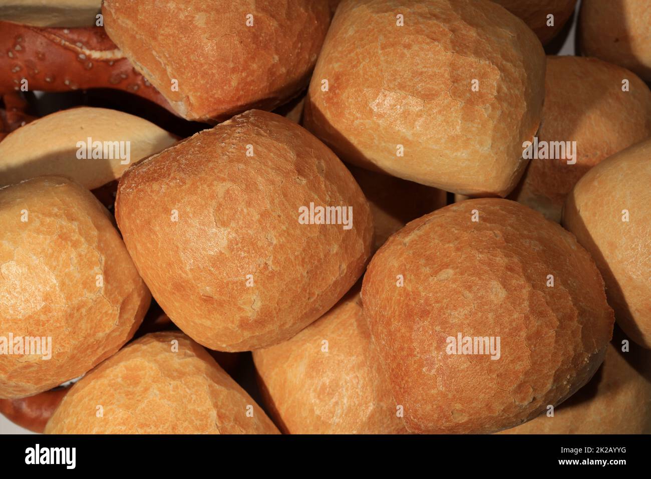 German Bun Rolls in a Basket Stock Photo - Alamy
