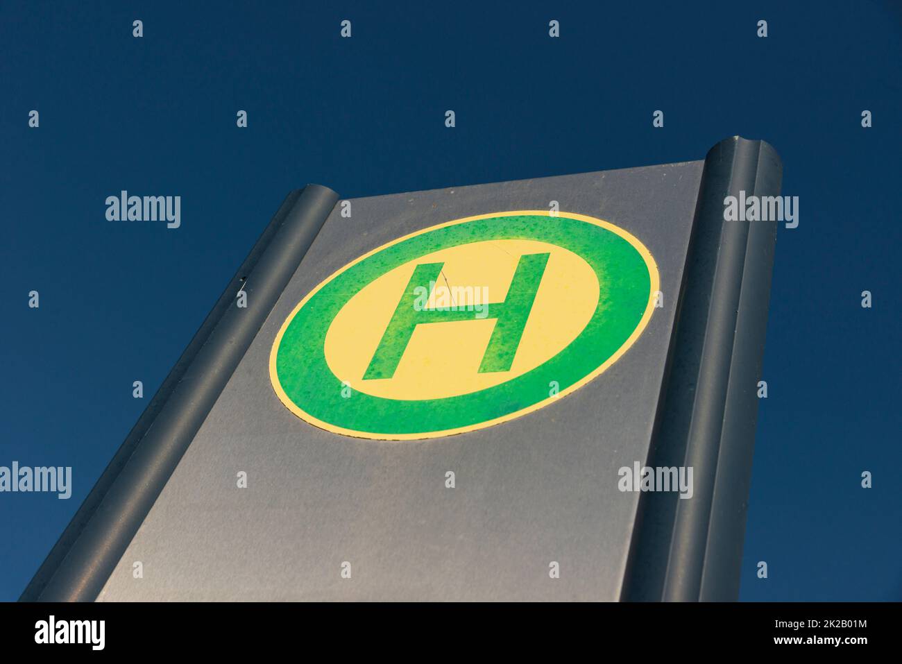 a bus stop sign Stock Photo - Alamy