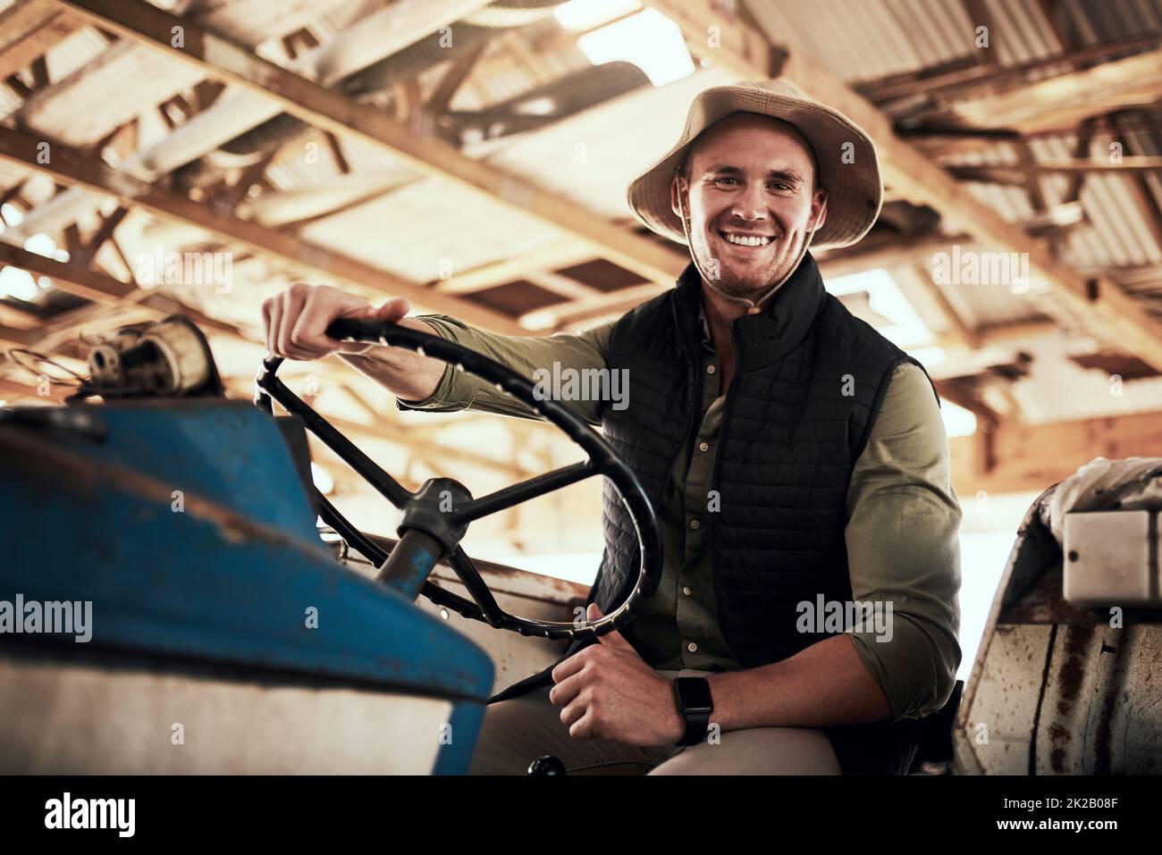 Farmer posing with tractor hi-res stock photography and images - Alamy