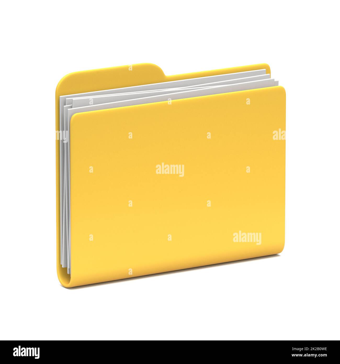 Yellow folder icon closed 3D Stock Photo - Alamy