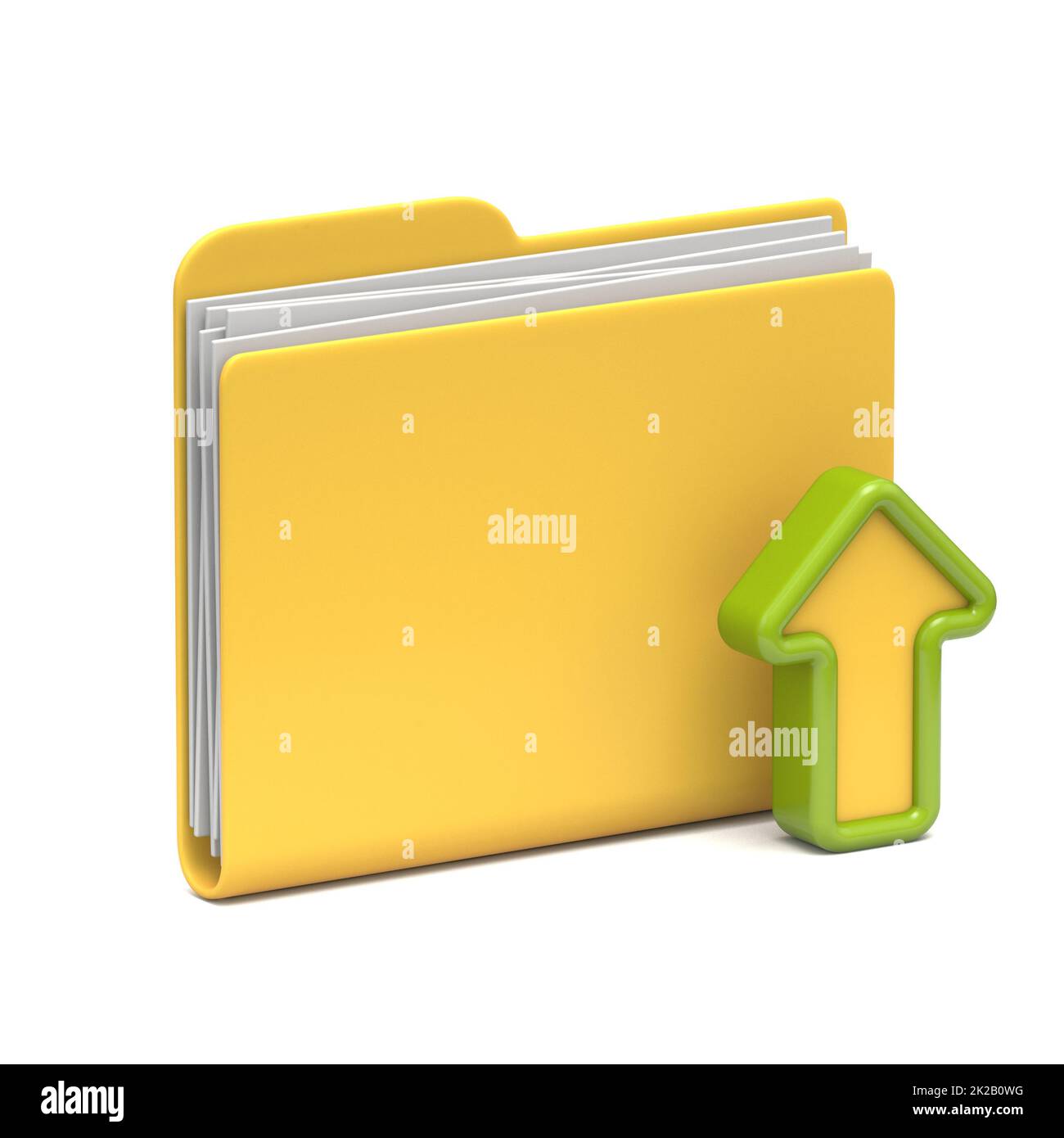 Yellow folder icon Upload concept 3D Stock Photo - Alamy