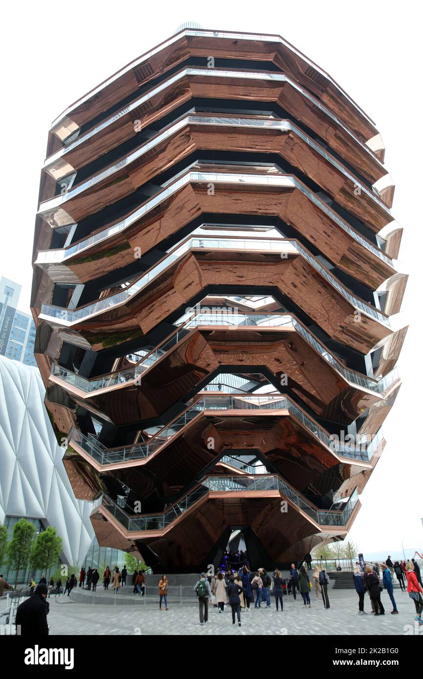 The Vessel, also known as the Hudson Yards Staircase. New York City ...