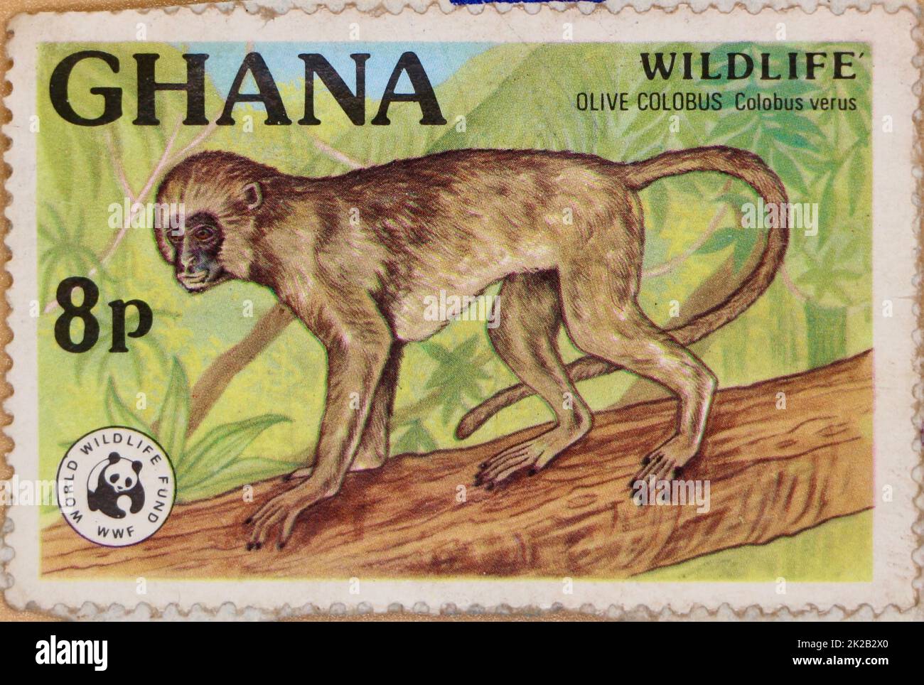 Photo of a postage stamp from Ghana featuring an illustration of an ...