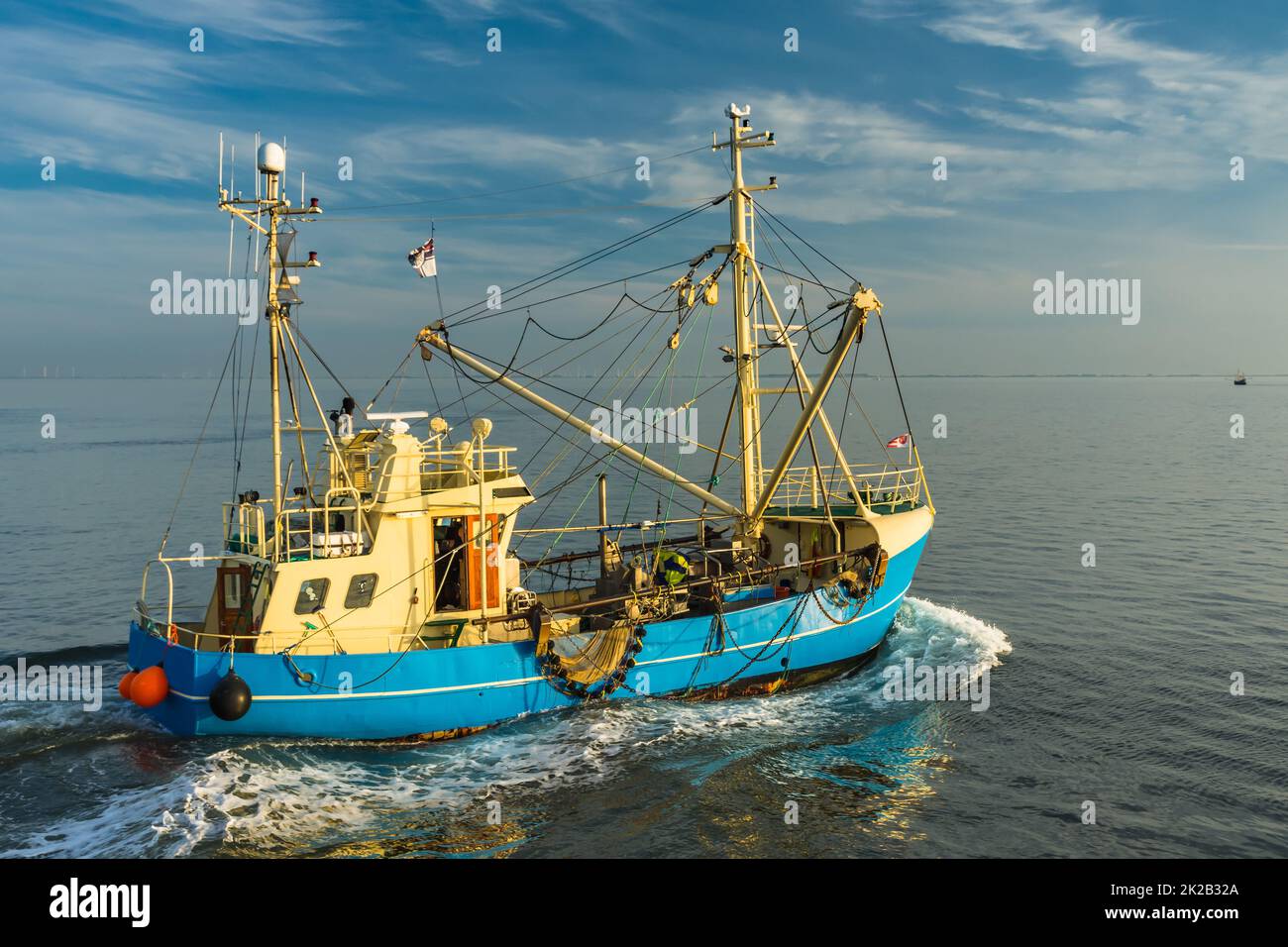 Fishing boat on the North Sea Stock Photo - Alamy