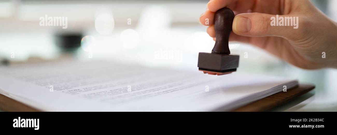 Notary Contract Stamp Stock Photo - Alamy