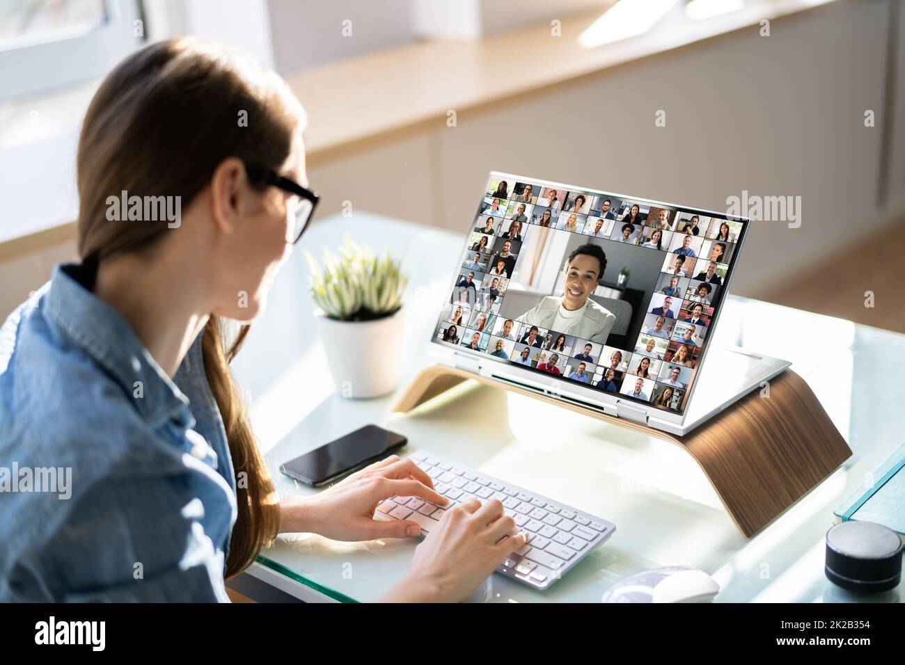 Online Video Conference Webinar Call. Videoconference Meeting Stock ...