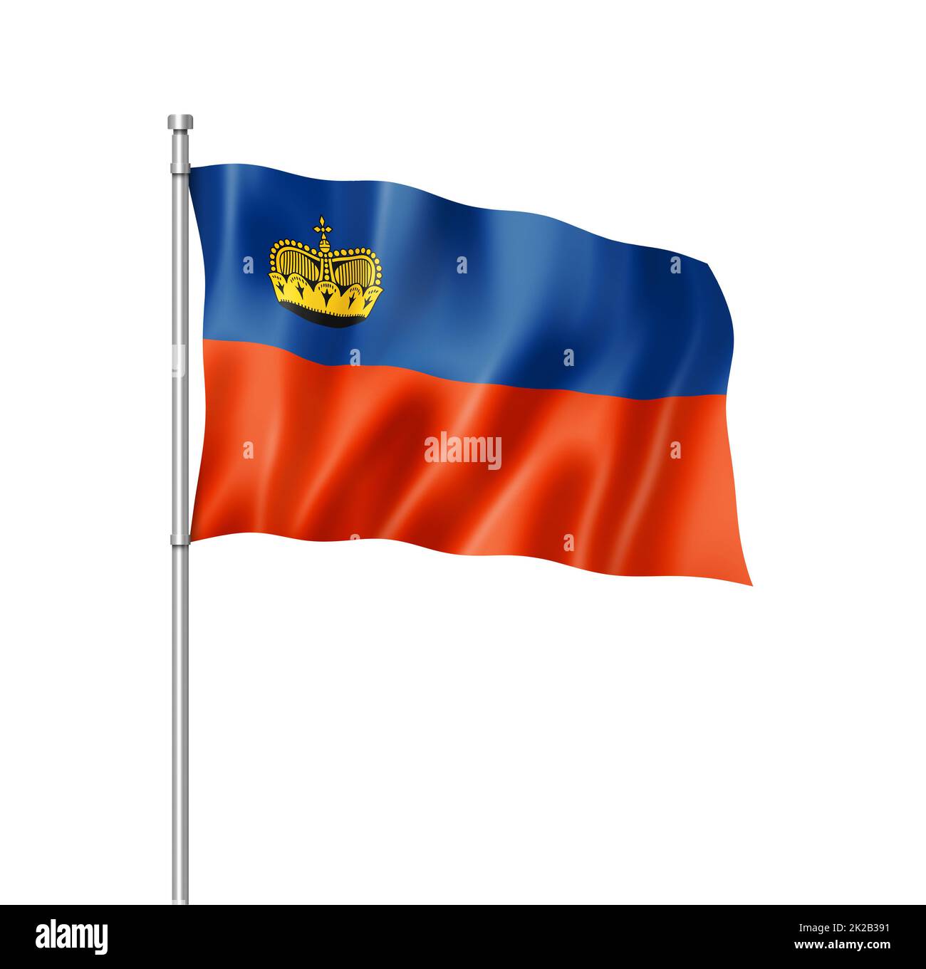 Liechtenstein flag isolated on white Stock Photo - Alamy