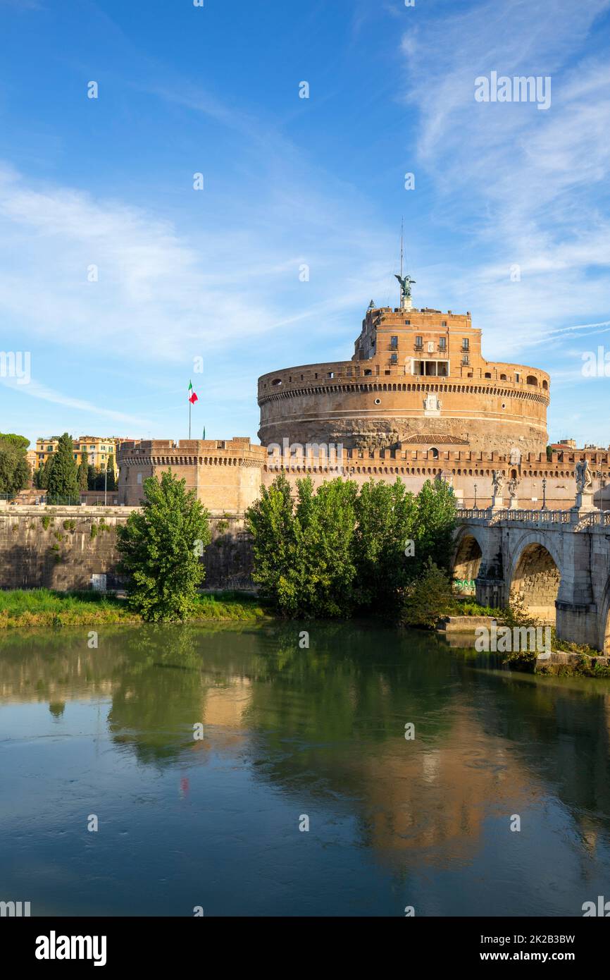 2nd century Castle of Saint Angel located on the banks of the Tiber ...