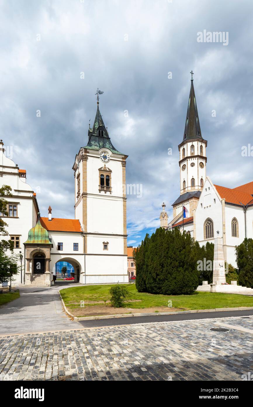 Old Town Hall and St. James church in Levoca, UNESCO site, Slovakia ...