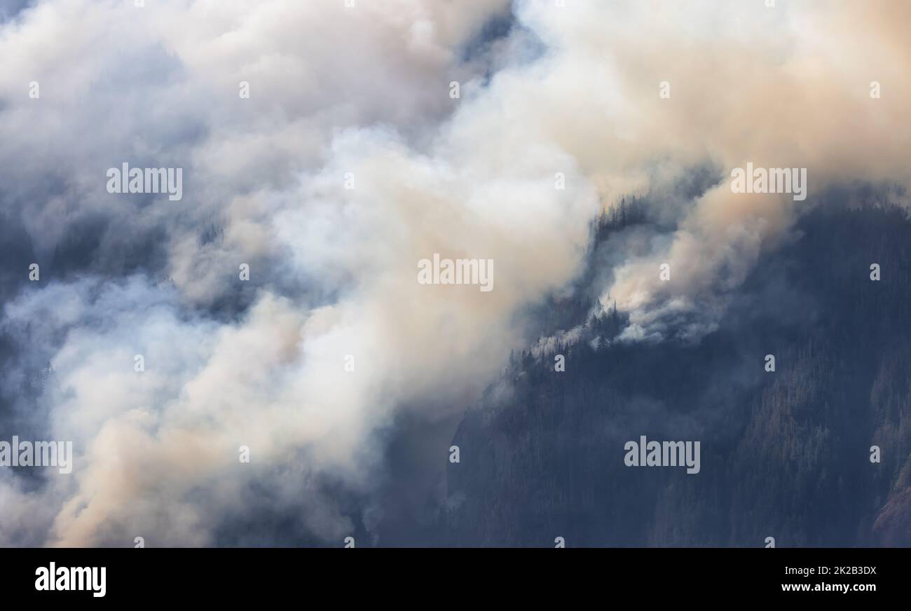 BC Forest Fire and Smoke over the mountain near Hope Stock Photo - Alamy