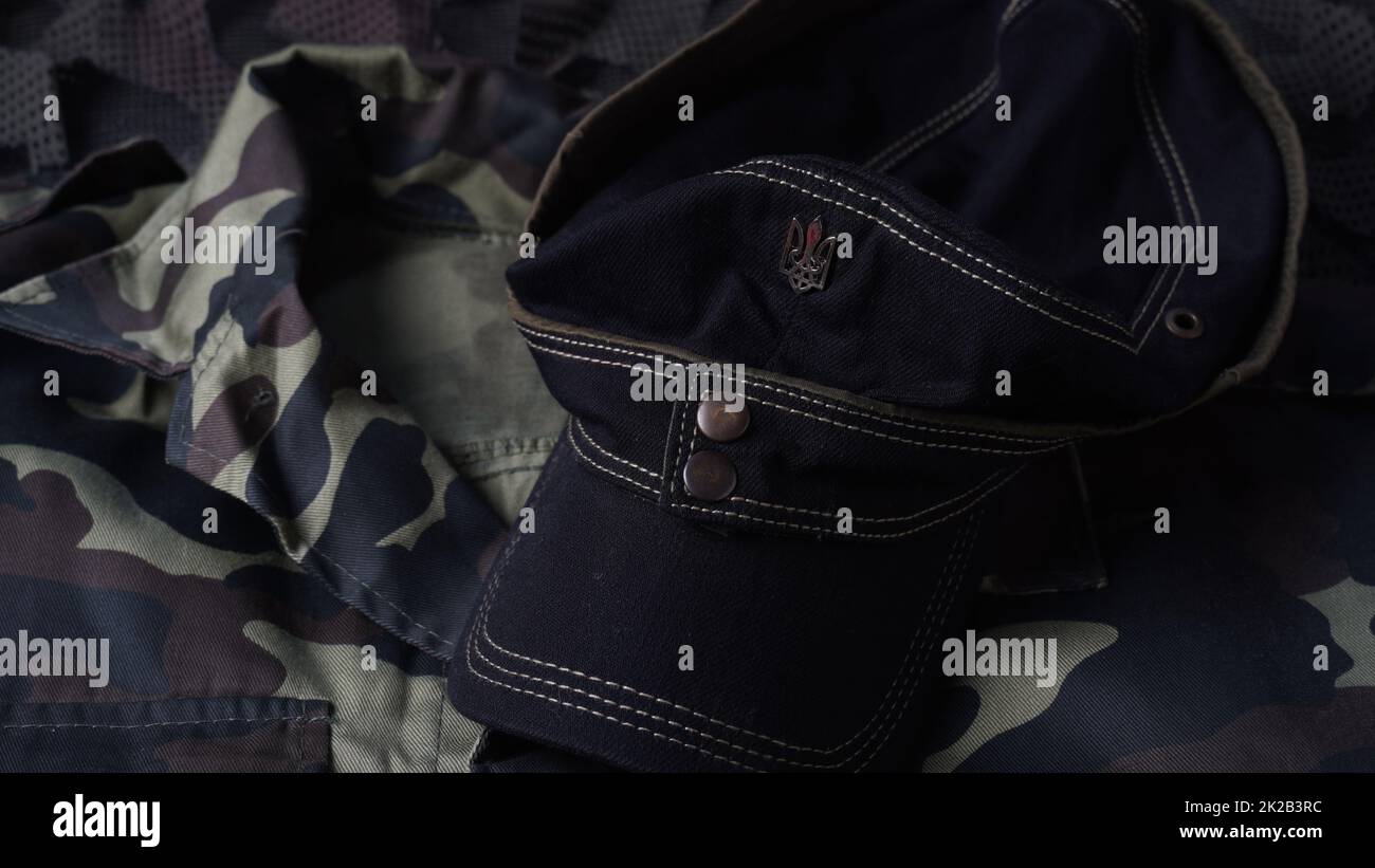 Ukrainian uniform and Army black Tactical Cap Stock Photo - Alamy