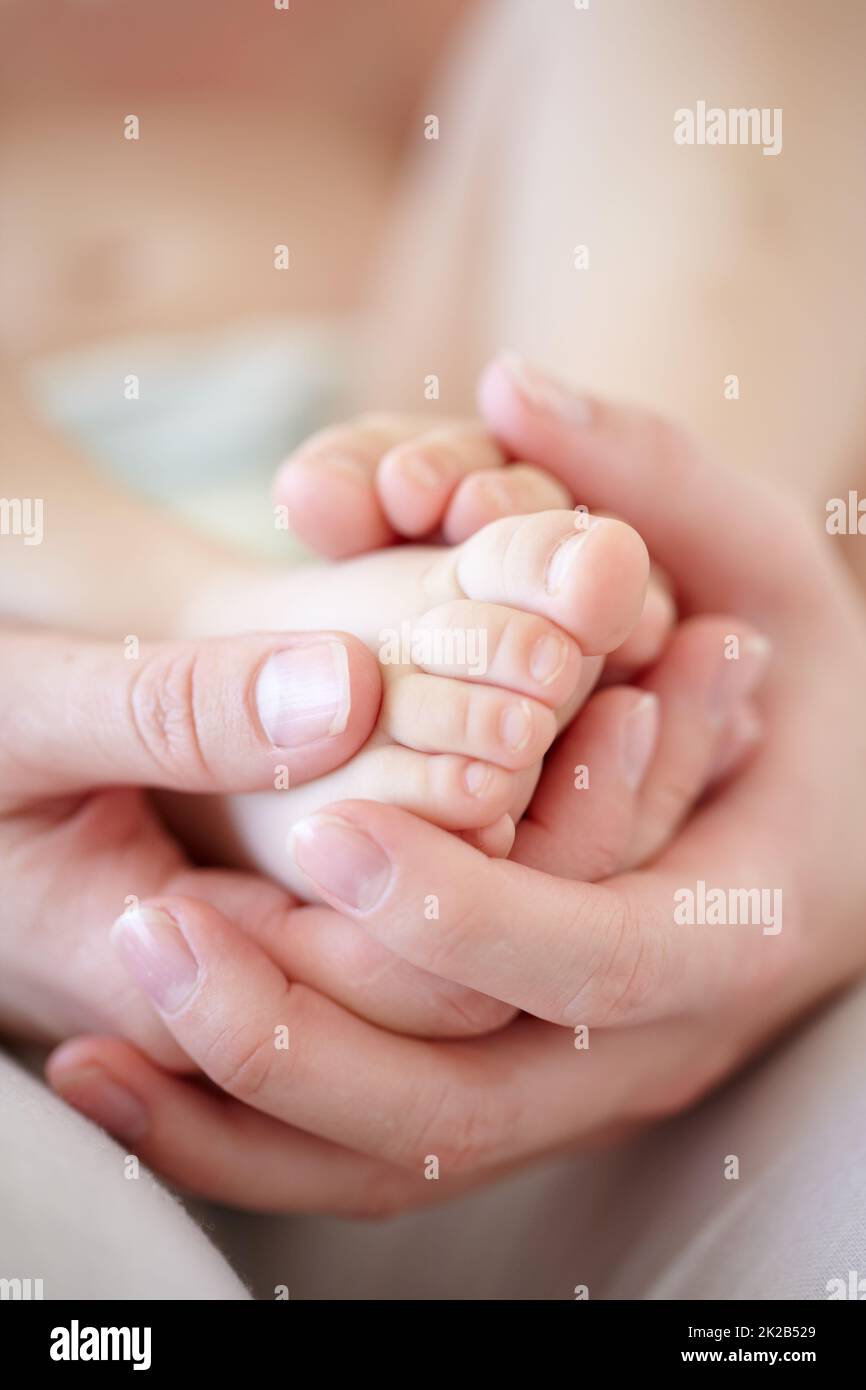 Shell guide her childs footsteps. Cropped shot of a mother holding her ...