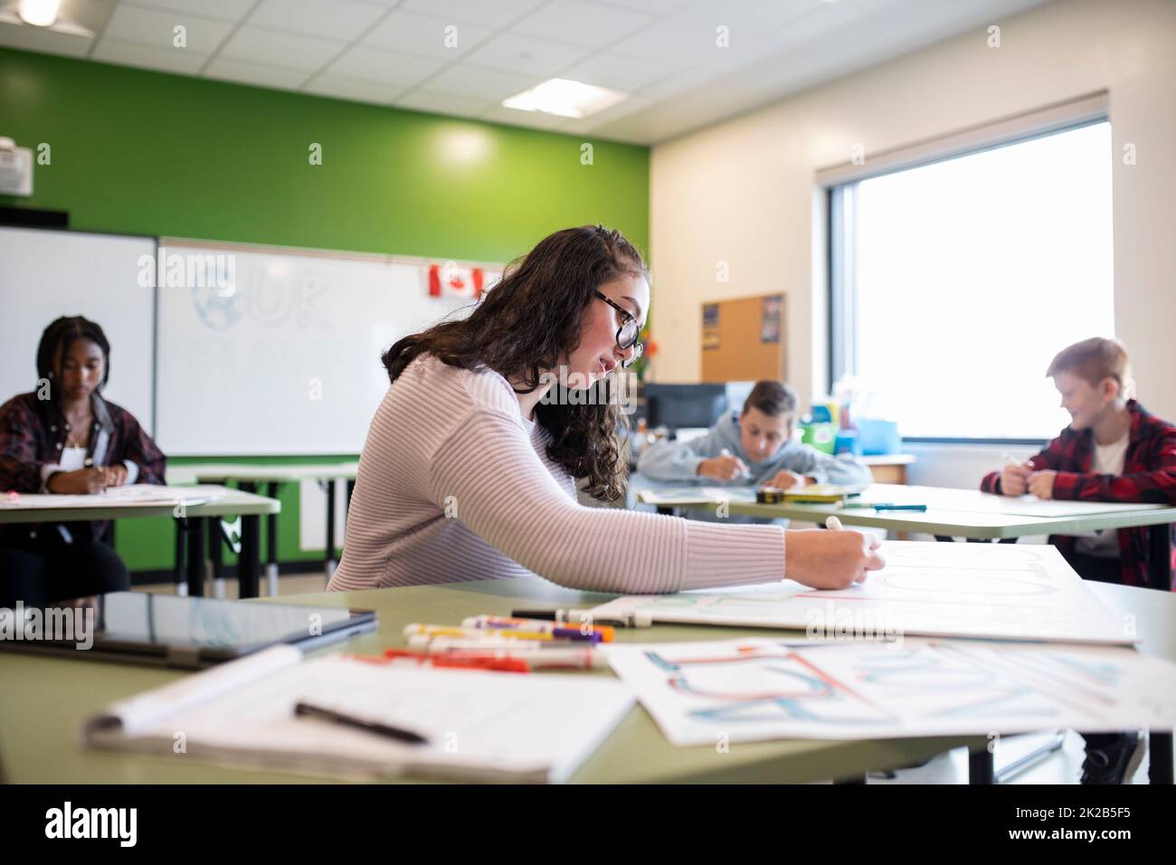 Multiethnic students in class hi-res stock photography and images - Alamy