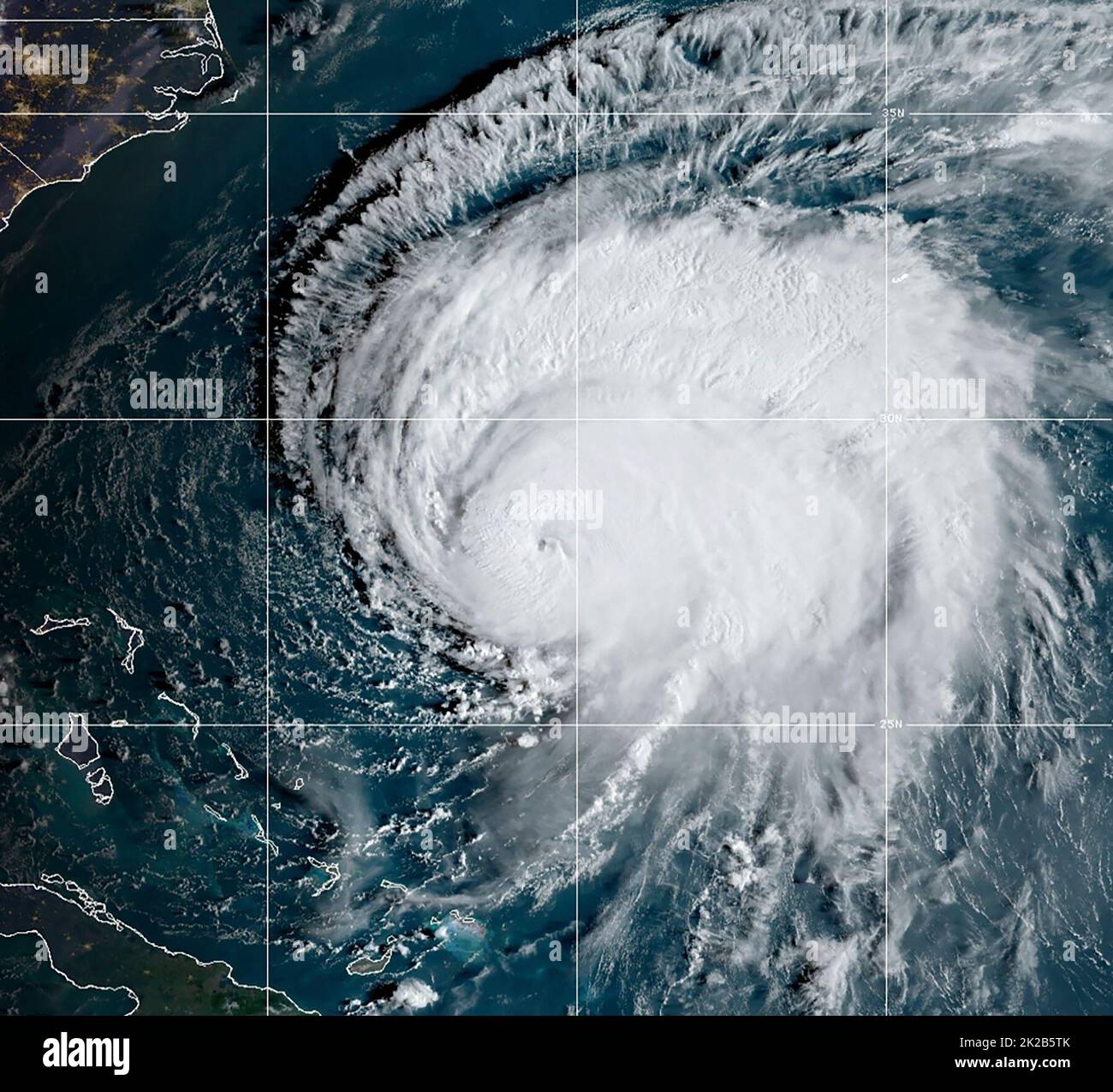 Atlantic Ocean. 22nd Sep, 2022. Hurricane Fiona as it moves north as ...