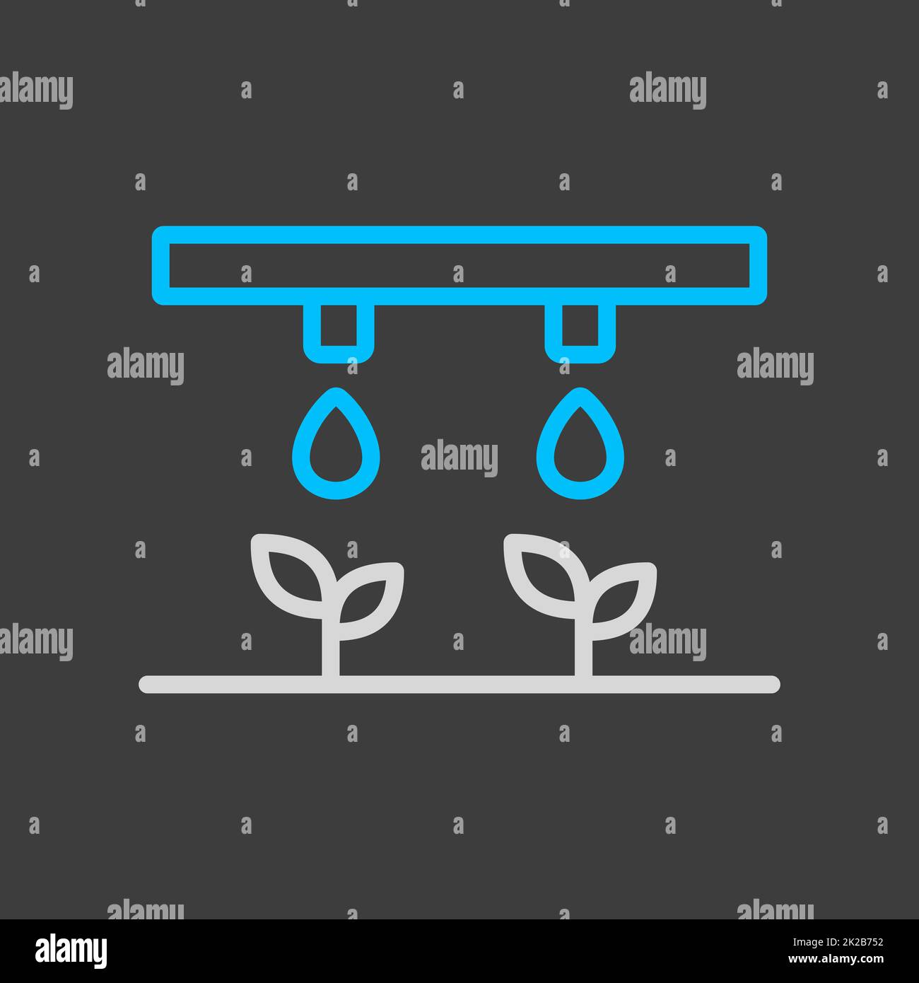 Drip irrigation system vector icon Stock Photo - Alamy