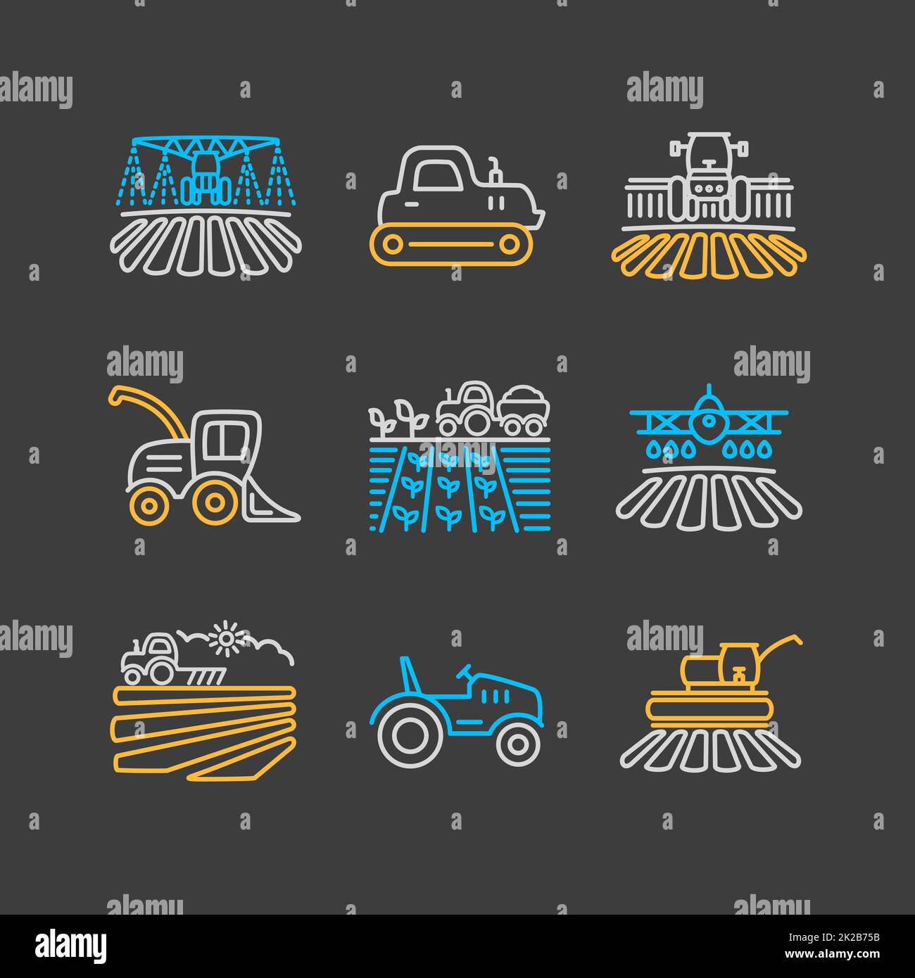 Farm Field vector icon. Agriculture transport sign Stock Photo - Alamy