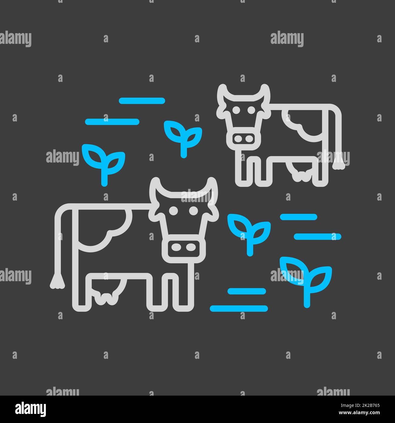 Cow on a pasture vector icon Stock Photo - Alamy