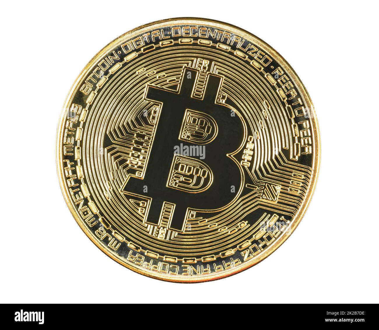 Cryptocurrency bitcoin golden coins Cut Out Stock Images & Pictures - Alamy